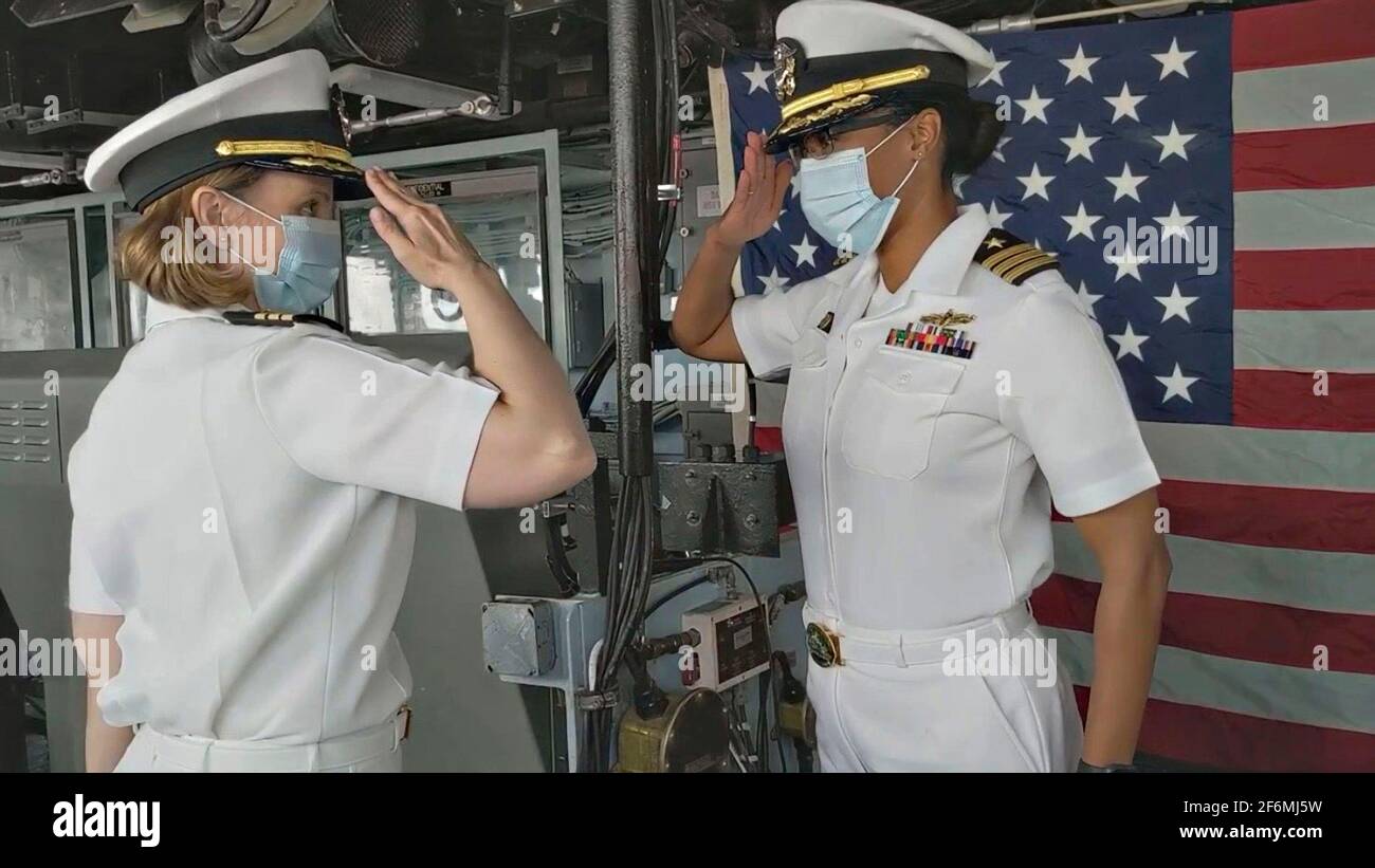 U.S. Navy Cmdr. Kimberly Jones, the new commanding officer of the ...