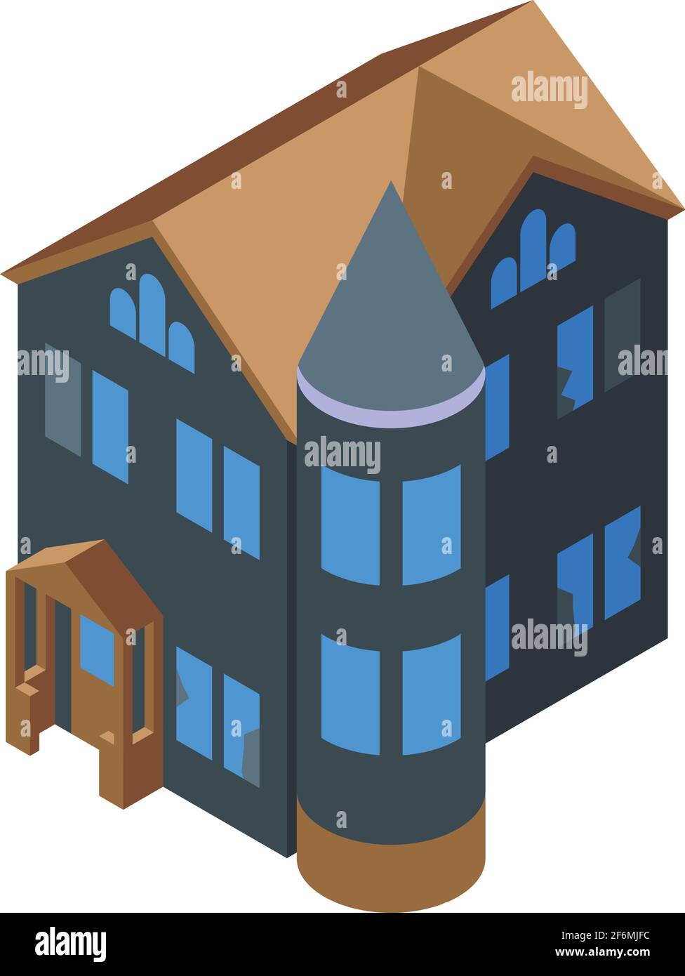 Horror creepy house icon. Isometric of Horror creepy house vector icon ...