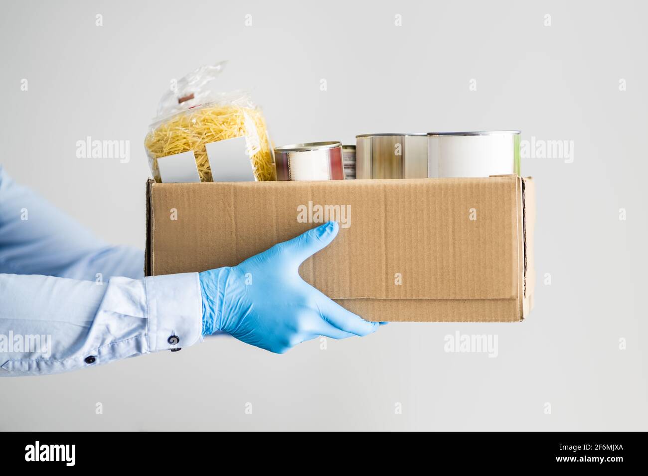 Food Drive Bank. Donating Tin Can Box Stock Photo - Alamy