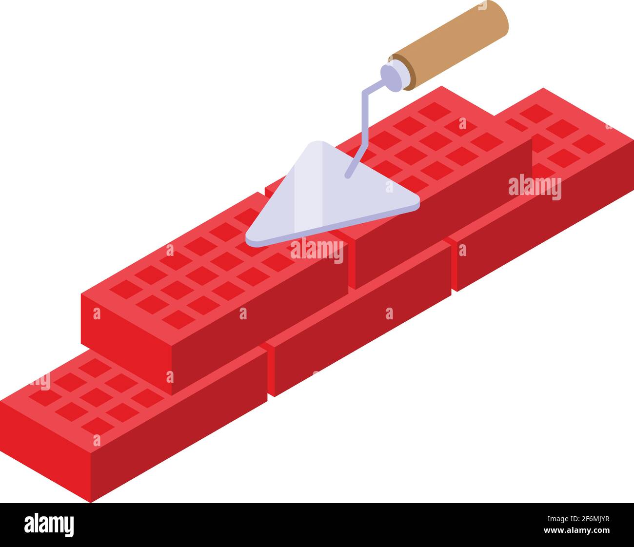 Brick wall construction icon. Isometric of brick wall construction ...