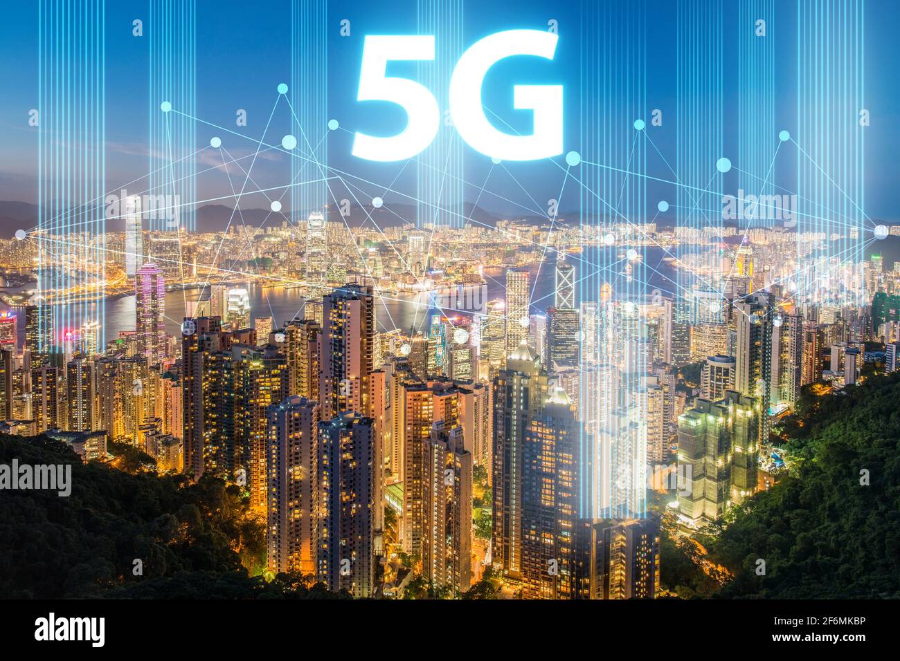 Concept of 5g networks in the large cities Stock Photo - Alamy