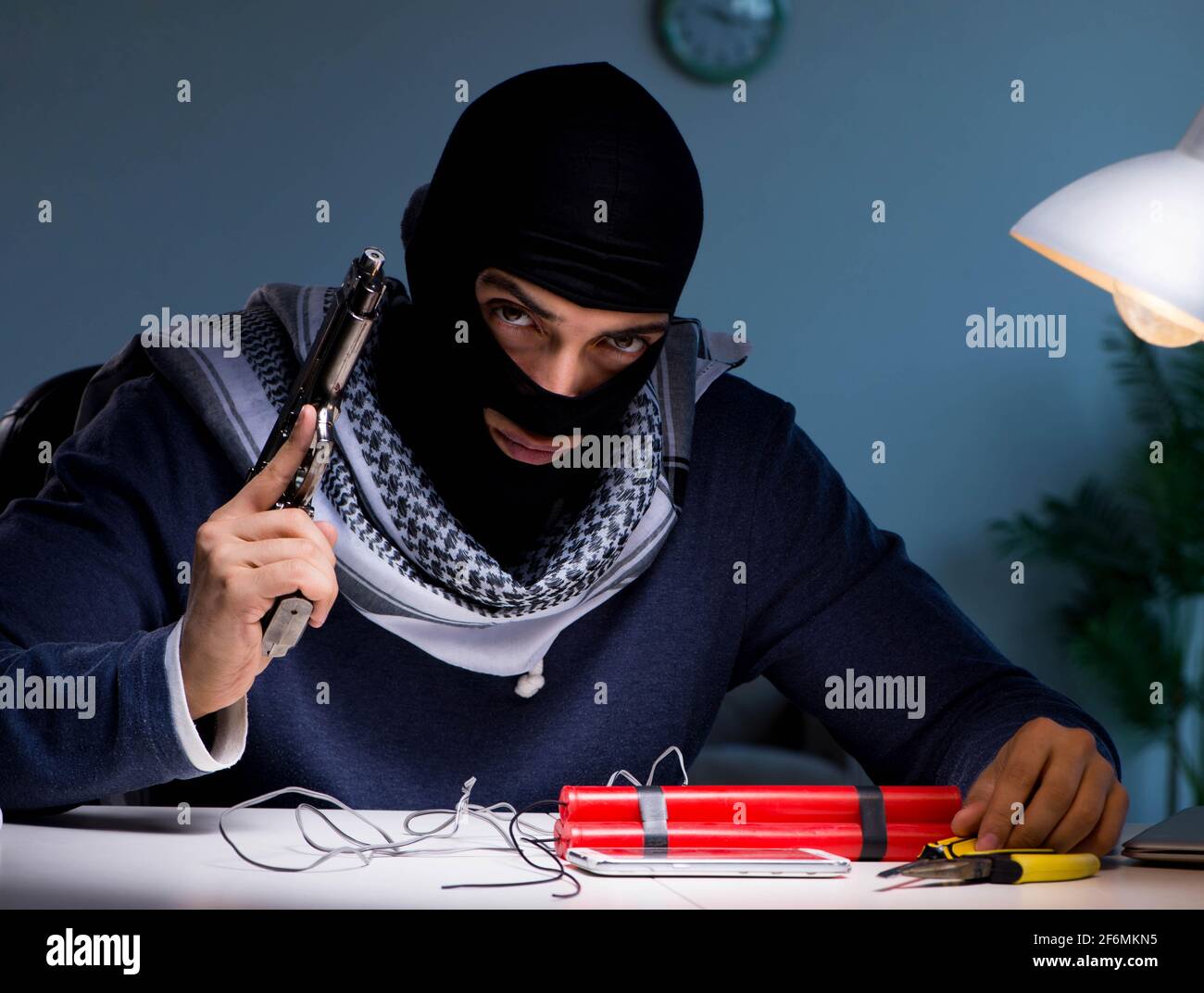 The terrorist bomber preparing dynamite bomb Stock Photo - Alamy
