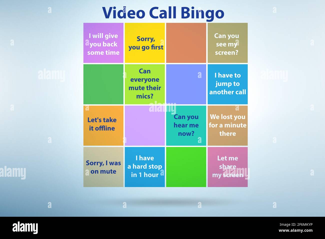 Funny concept with the video call bingo Stock Photo - Alamy