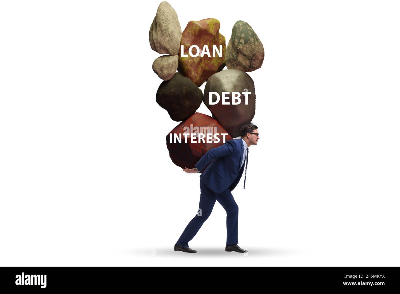 Debt and loan concept with the businessman Stock Photo - Alamy