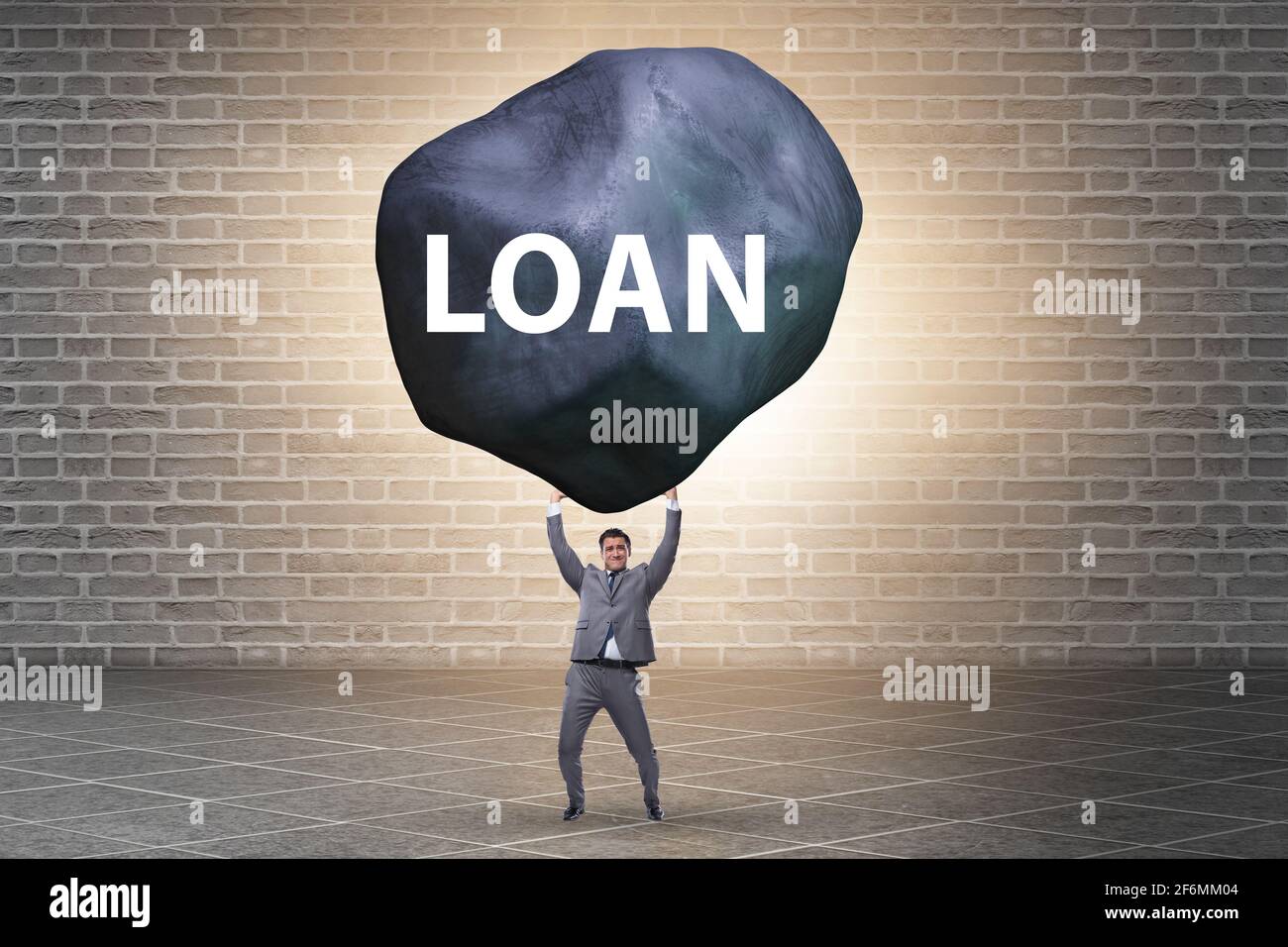 Debt and loan concept with the businessman Stock Photo - Alamy