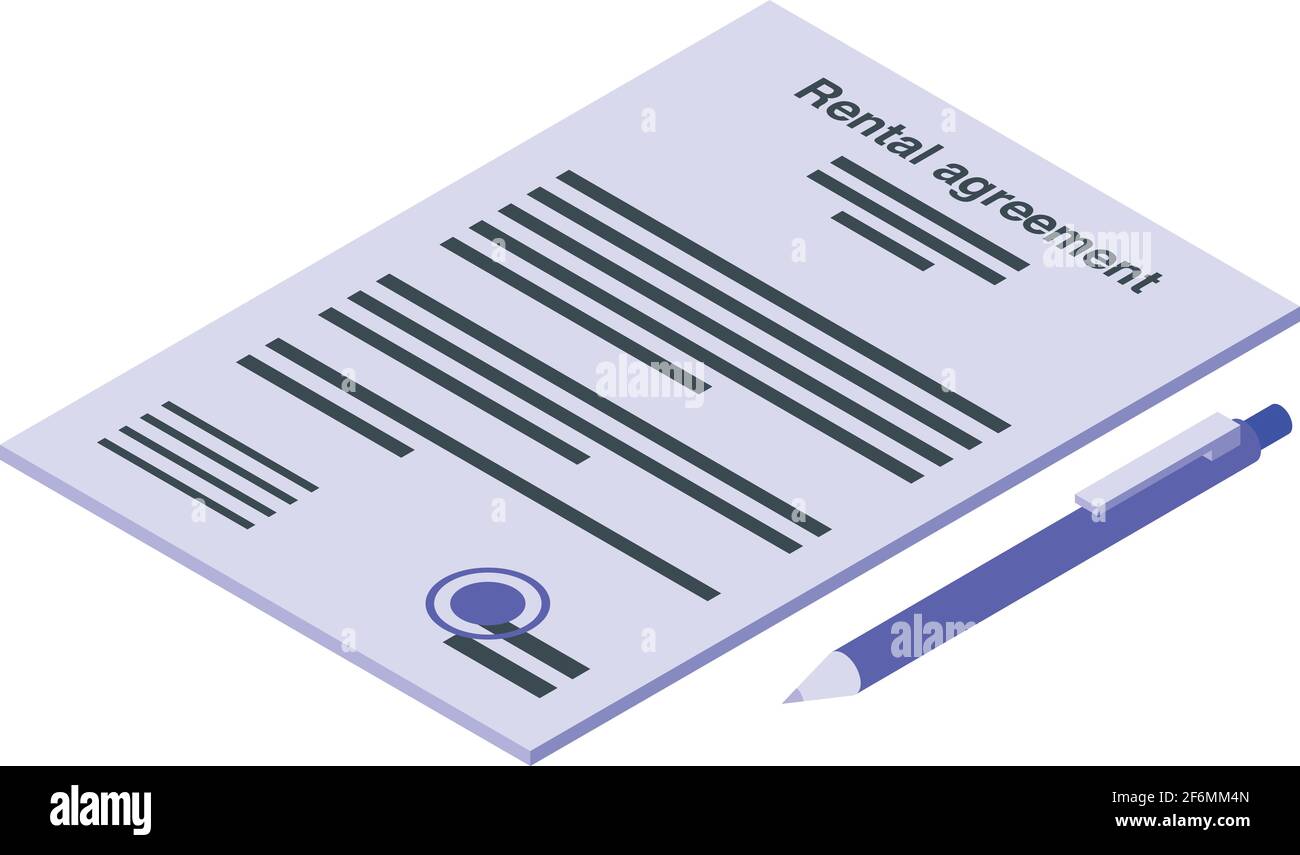 Rental agreement icon. Isometric of Rental agreement vector icon for ...