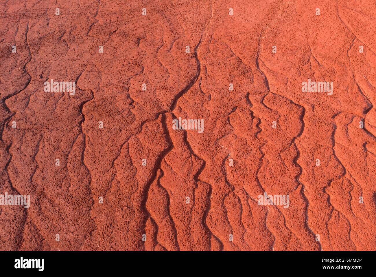 Neszmély, Hungary - Aerial view of drought red mud surface, industry ...