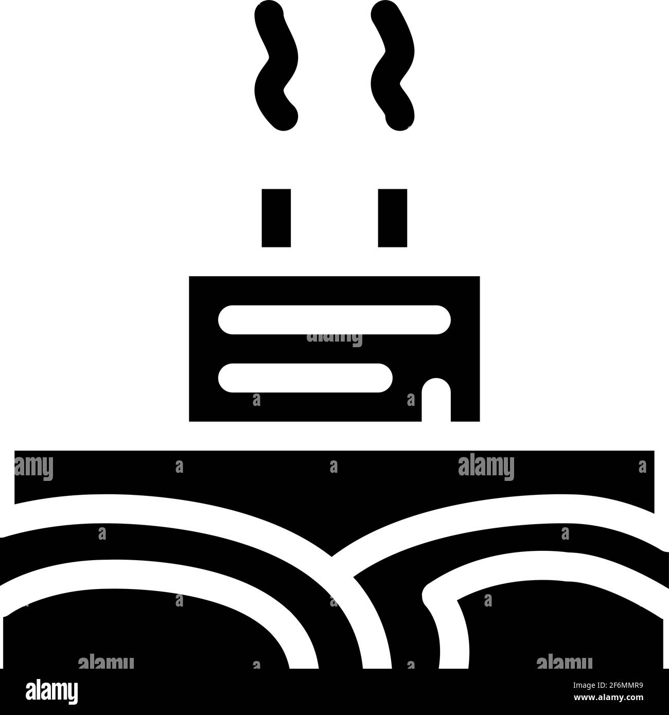 geothermal energy power plant icon Vector Glyph Illustration Stock ...