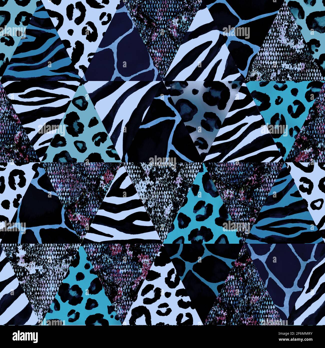 Trendy imitation sewn triangular pieces of fabric in patchwork style ...