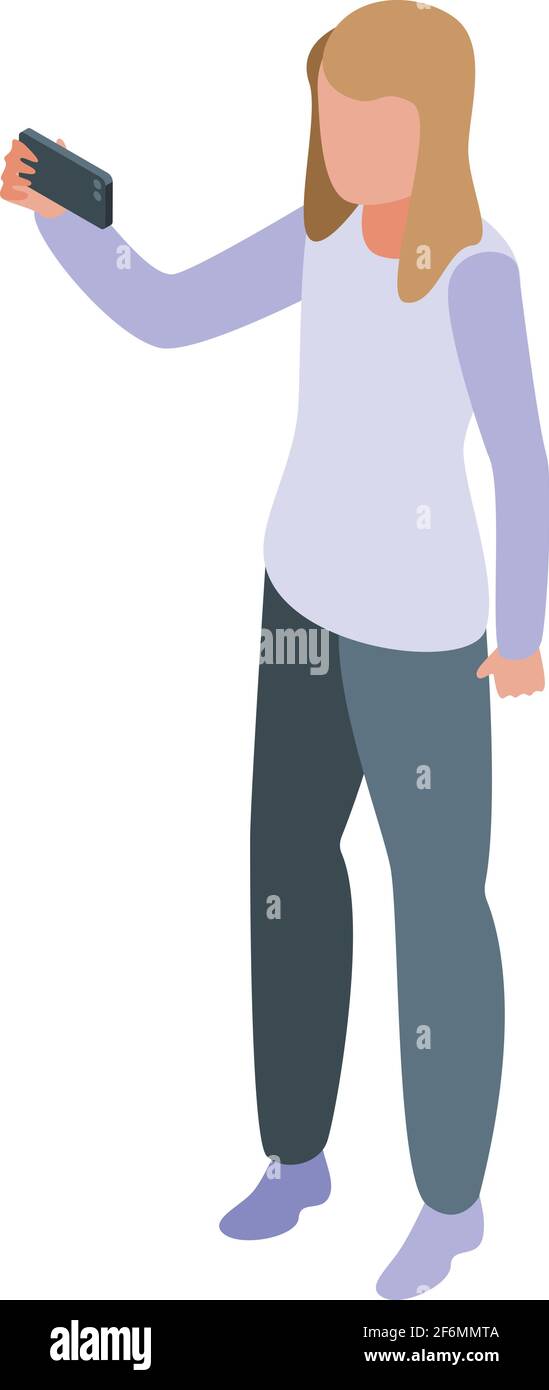 Smartphone take photo icon. Isometric of Smartphone take photo vector ...