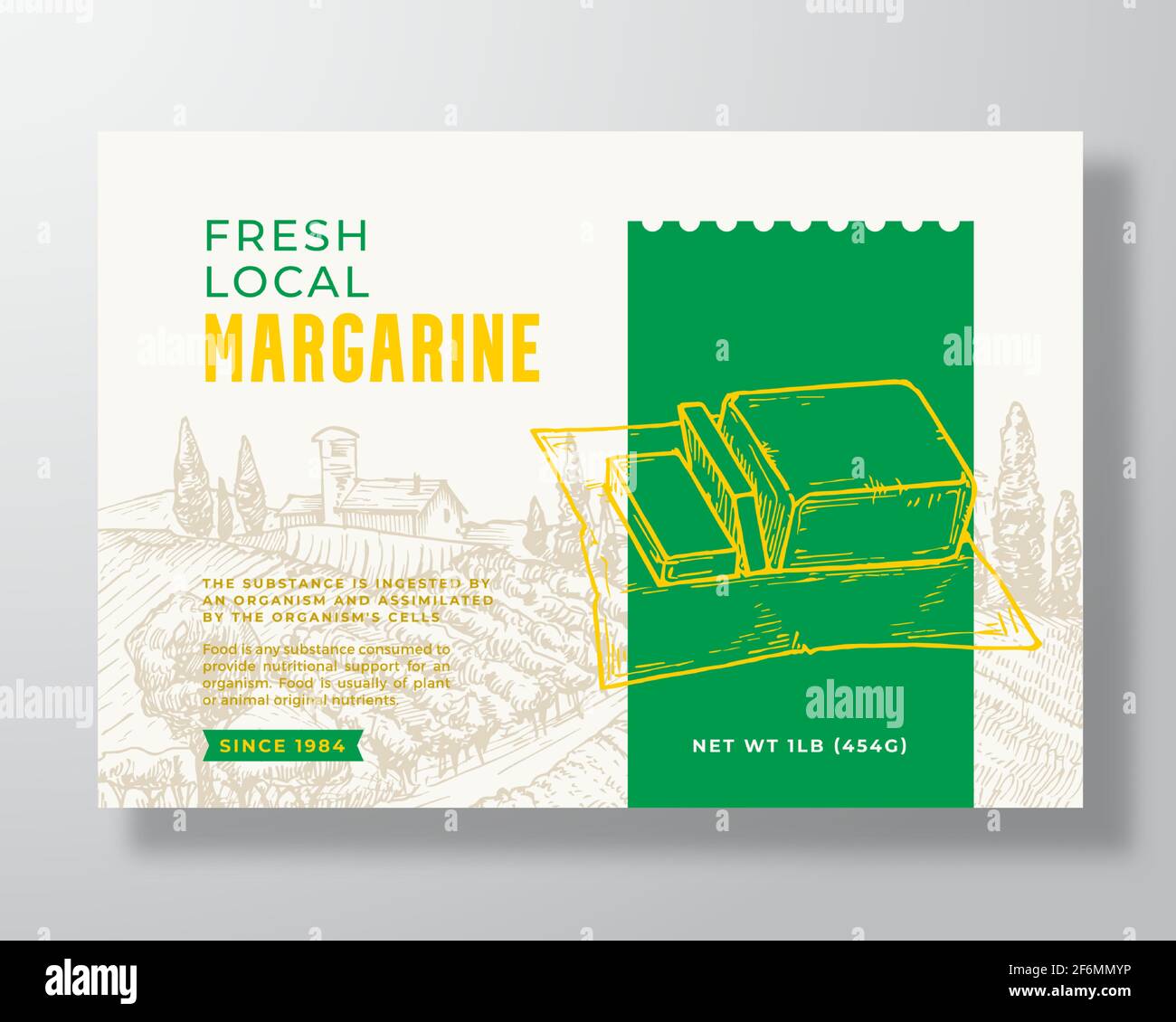 Margarine Dairy Food Label Template. Abstract Vector Packaging Design ...