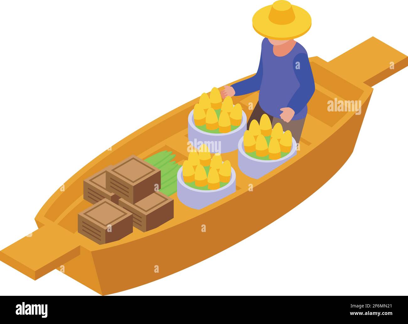 Culture floating market icon. Isometric of Culture floating market ...