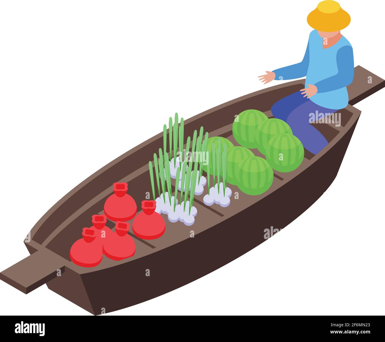 Tourist floating market icon. Isometric of Tourist floating market ...