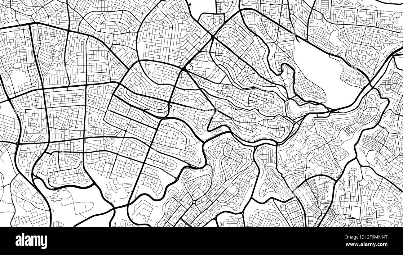 Black and white vector background map, Amman city area streets and ...