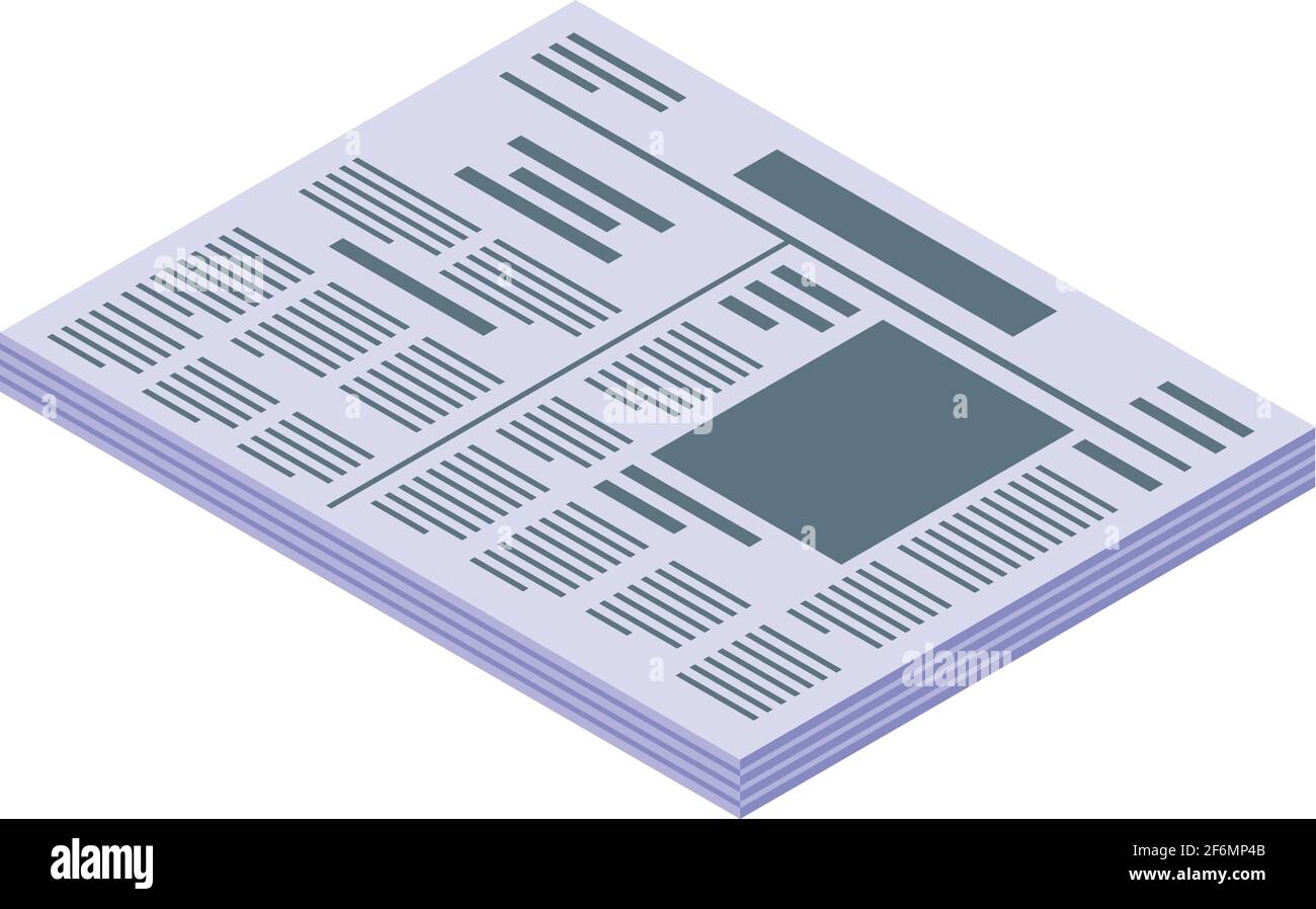 Modern newspaper icon. Isometric of Modern newspaper vector icon for ...