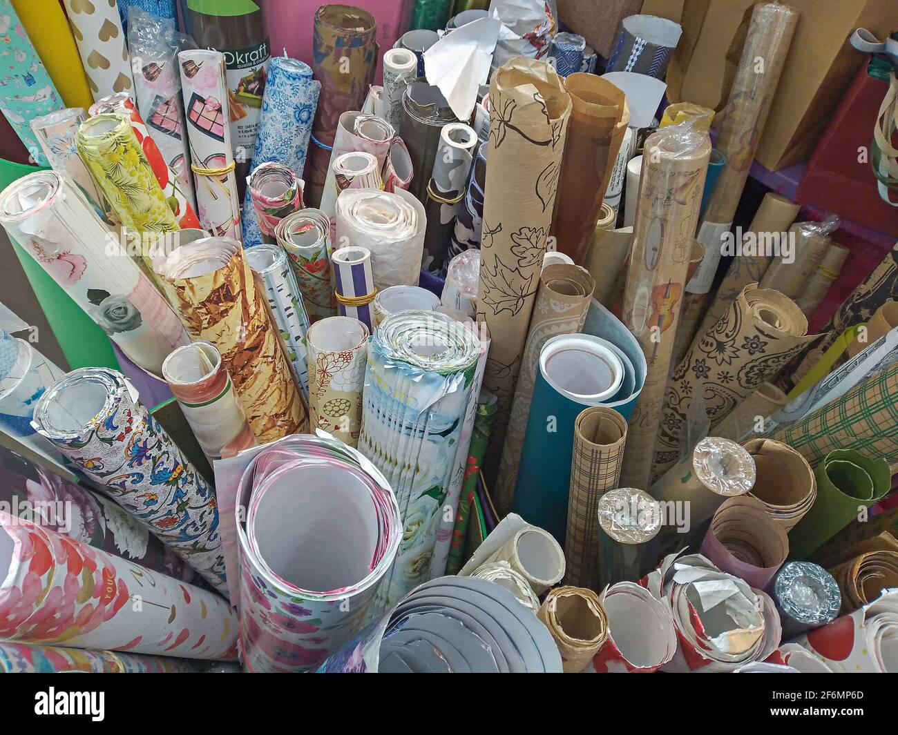 Saint-Petersburg, Russia - 31st of May, 2021. Many colorful rolls of ...