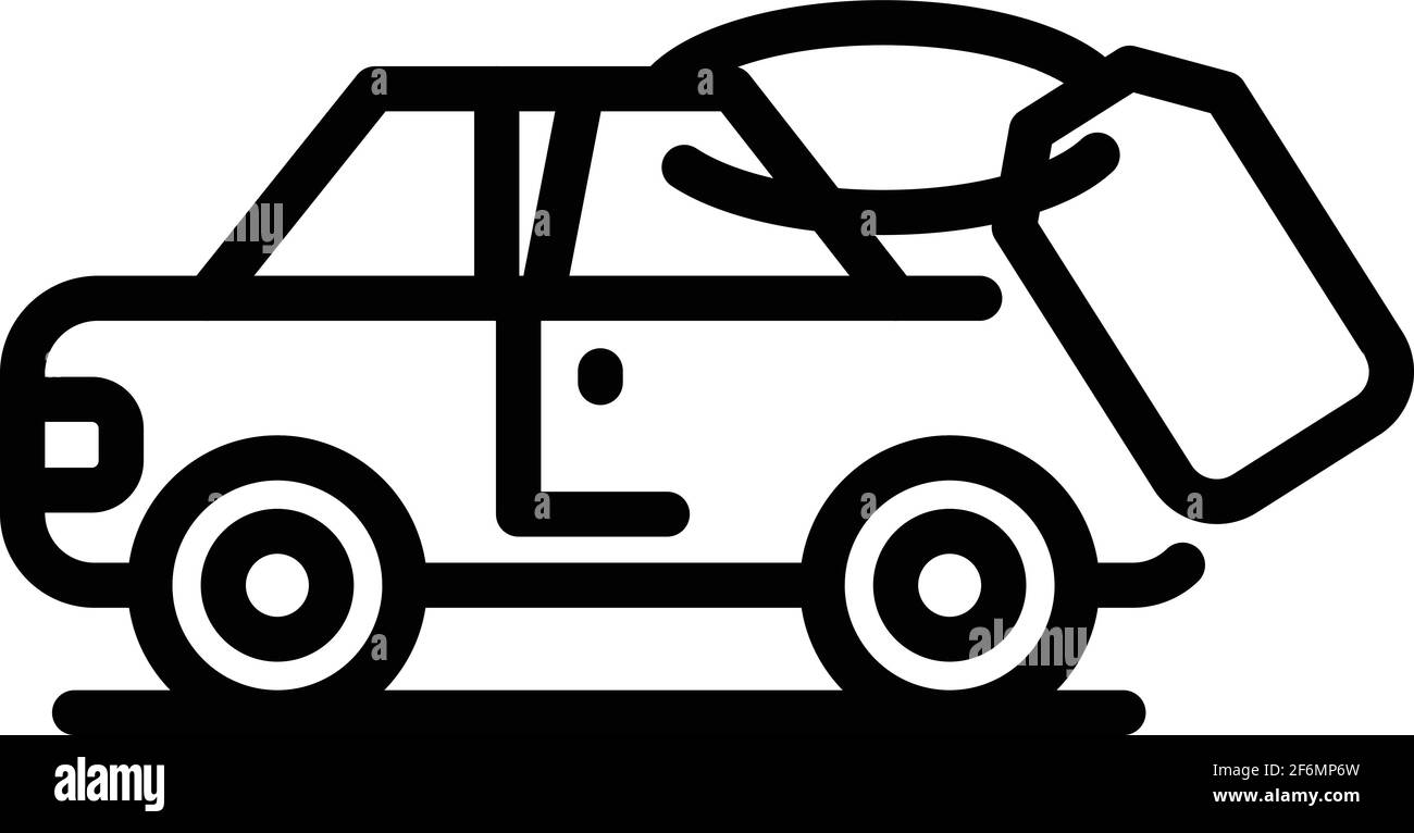 Tag price car icon. Outline Tag price car vector icon for web design ...