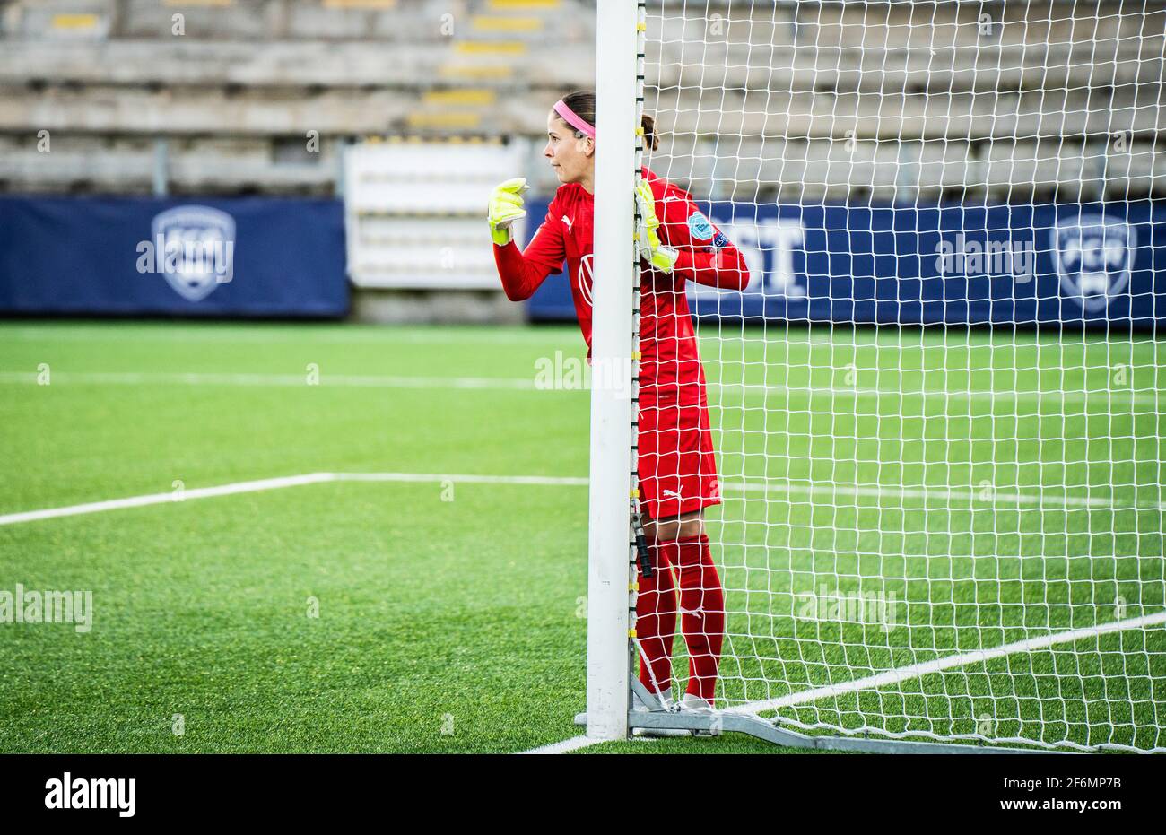 Malmö, Sweden. April 1st 2021. Stephanie Labbe (1) of FC Rosengard seen ...