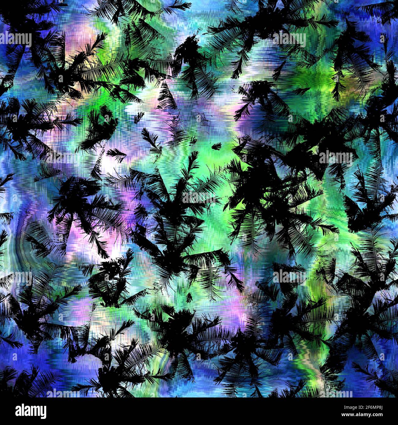 Seamless abstract color blobs with tropical overlay Stock Photo - Alamy