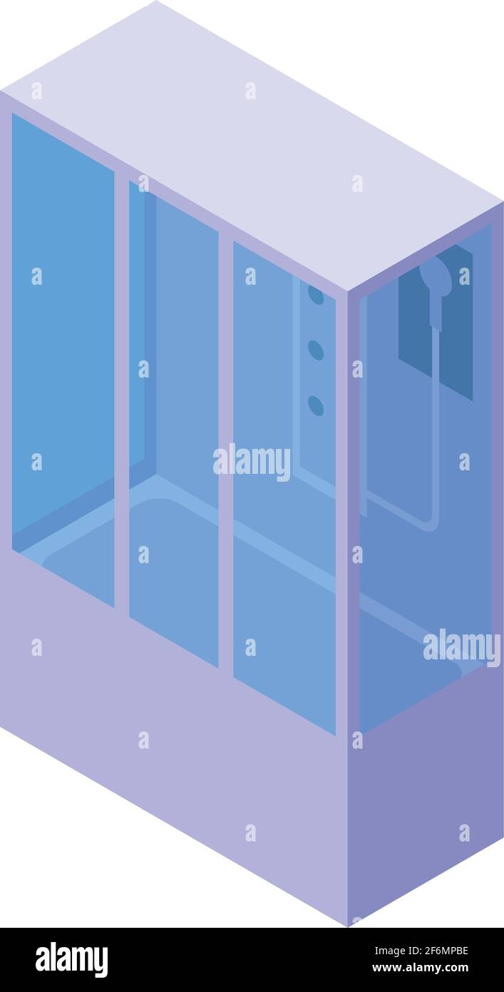 Apartment shower stall icon. Isometric of Apartment shower stall vector ...