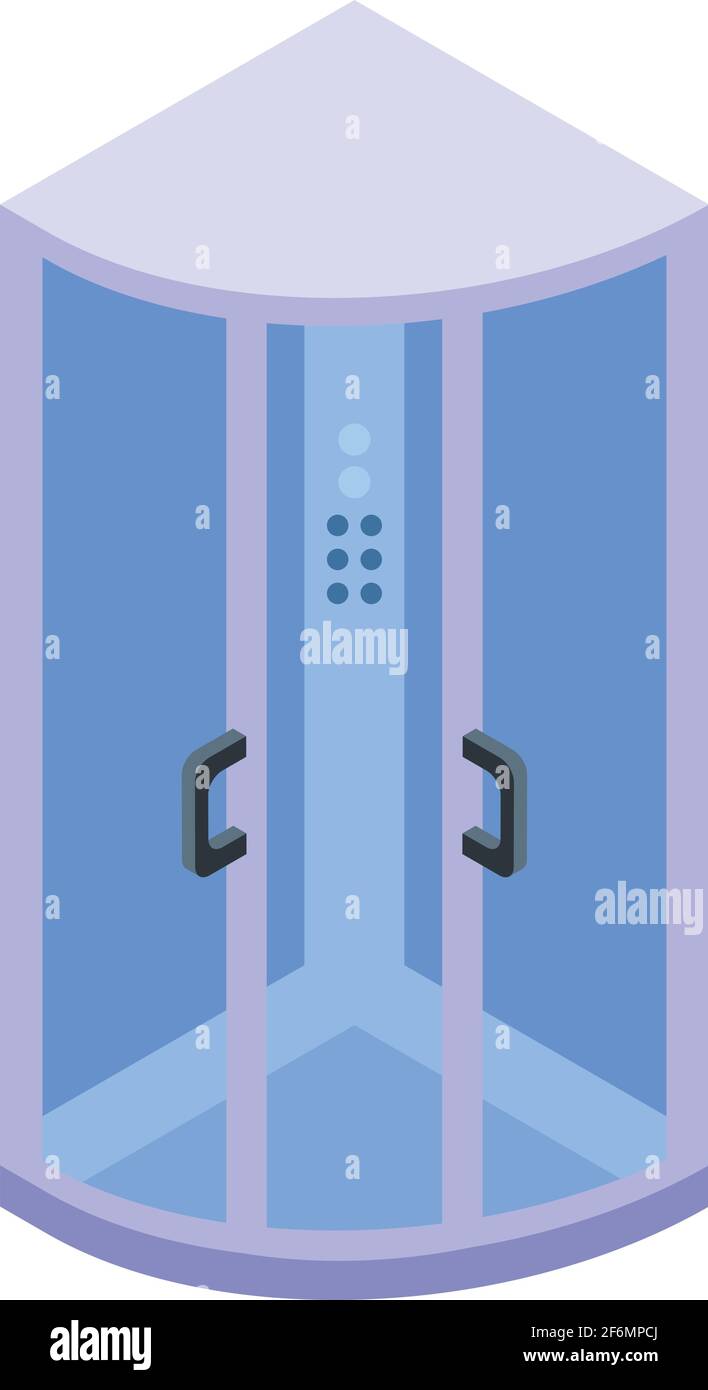 Clean shower stall icon. Isometric of Clean shower stall vector icon ...
