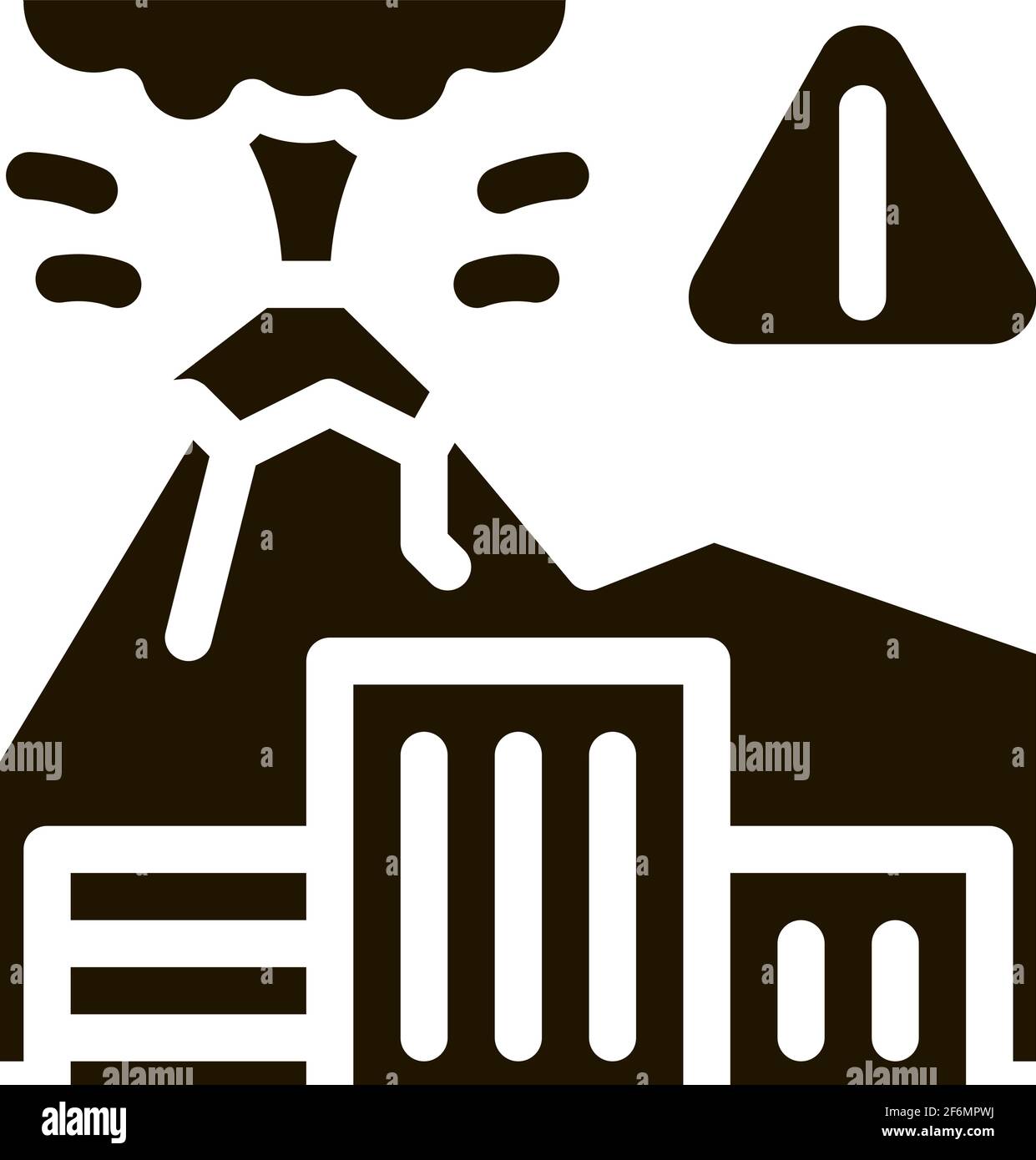 volcanic eruption icon vector symbol illustration Stock Vector Image ...