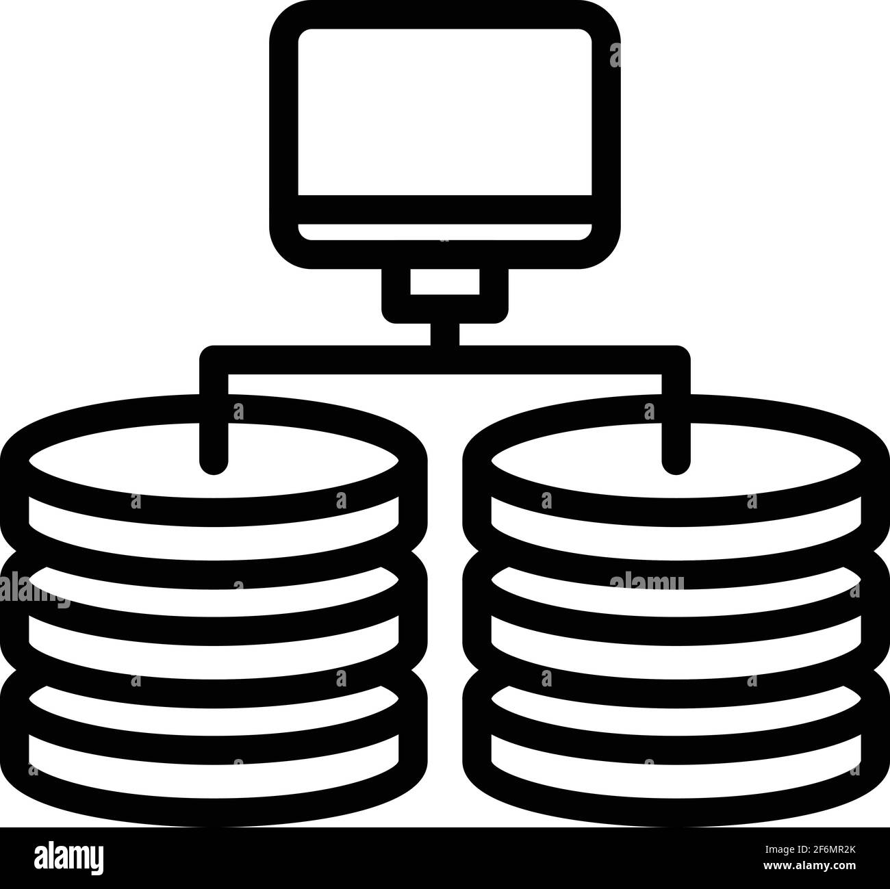 Database backup icon. Outline Database backup vector icon for web design isolated on white ...
