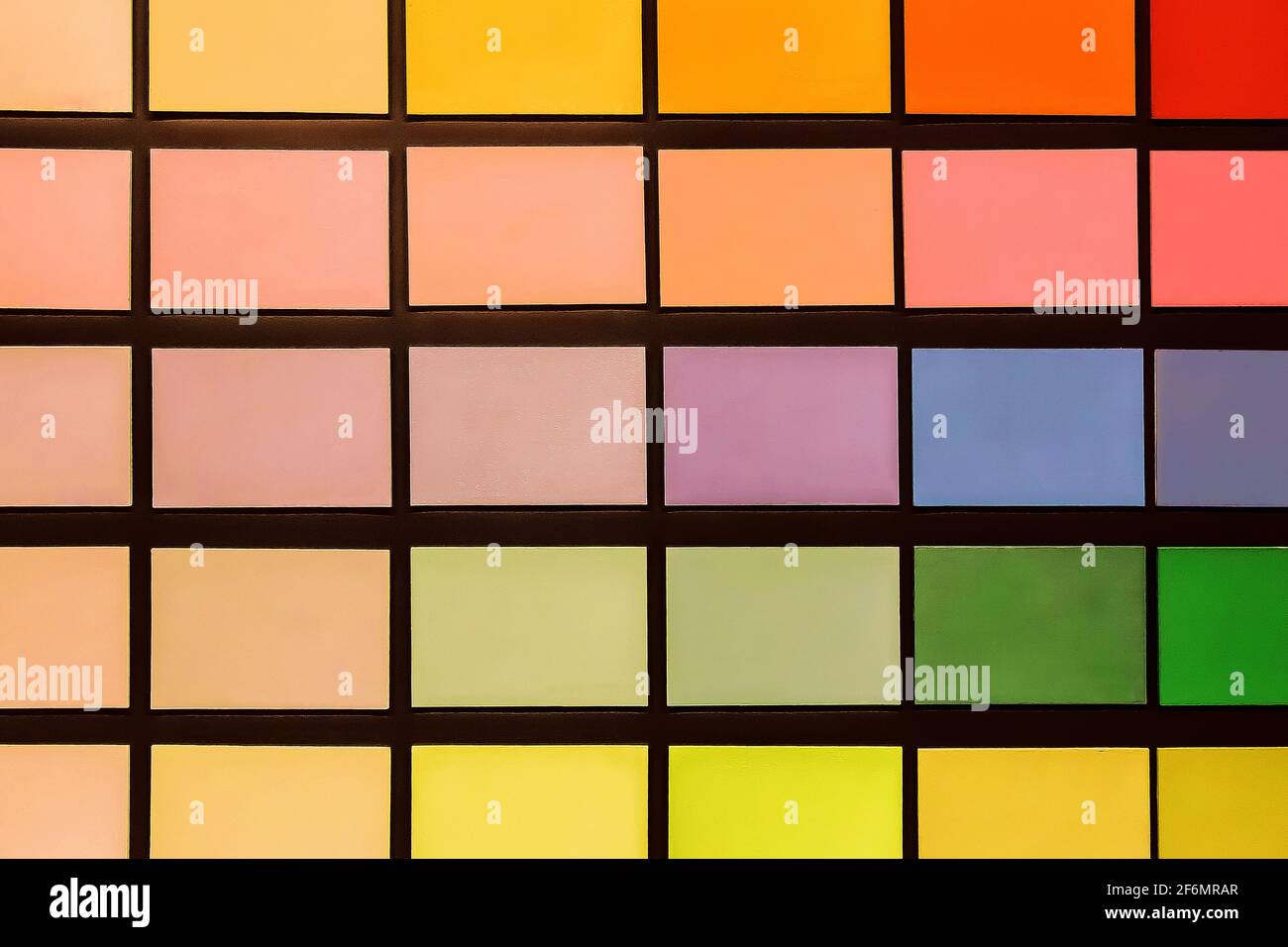Samples of different shades of color in a square texture, colorful ...