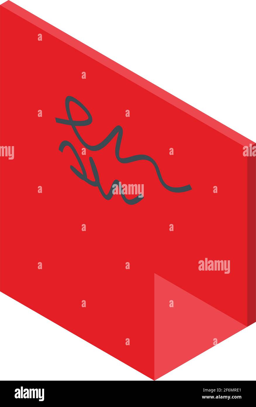 Red sticky icon. Isometric of Red sticky vector icon for web design ...