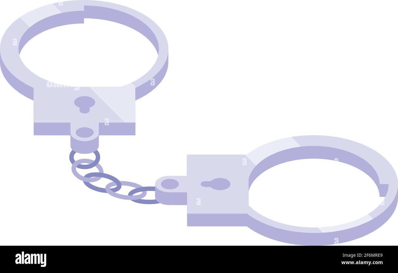 Police handcuffs icon. Isometric of Police handcuffs vector icon for ...