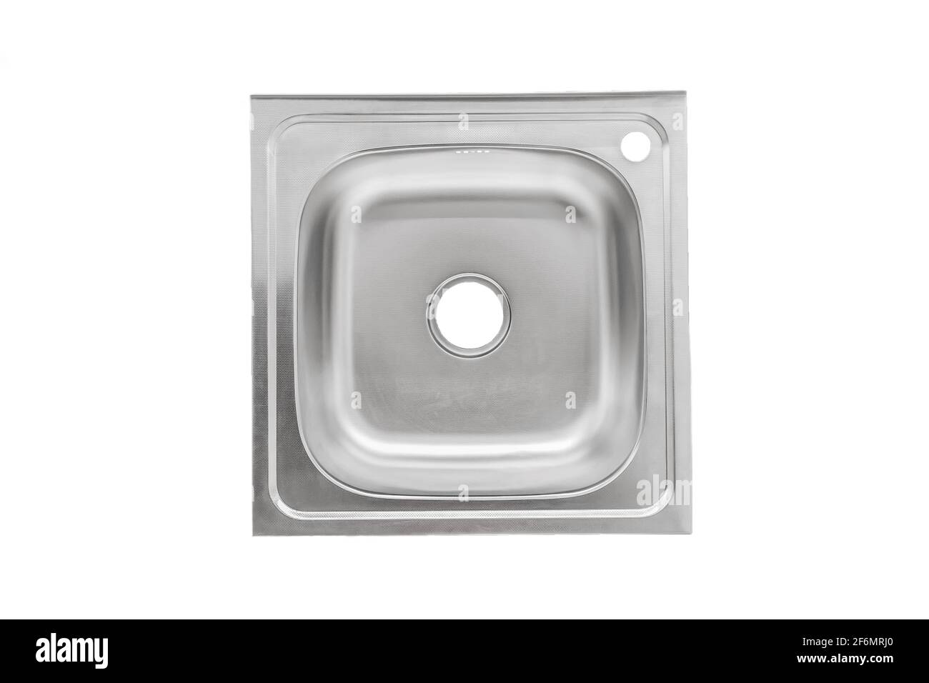 New modern square metal sink in silver isolated on a white background ...