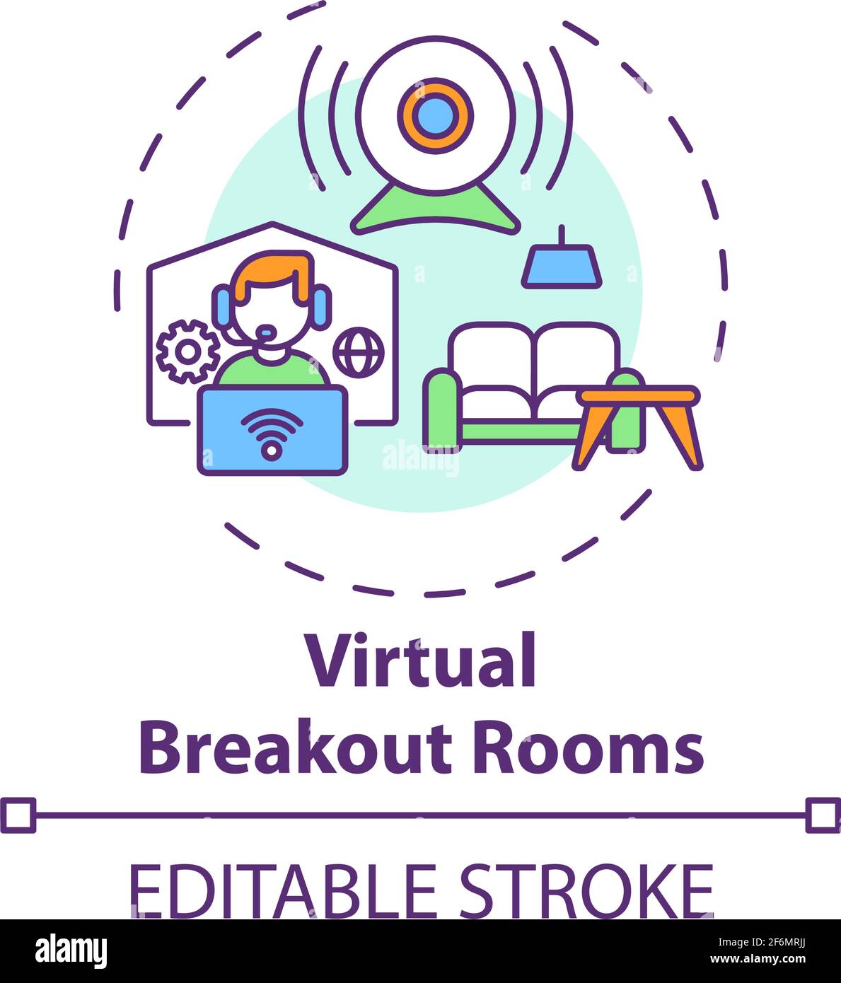 Virtual breakout rooms concept icon Stock Vector Image & Art - Alamy