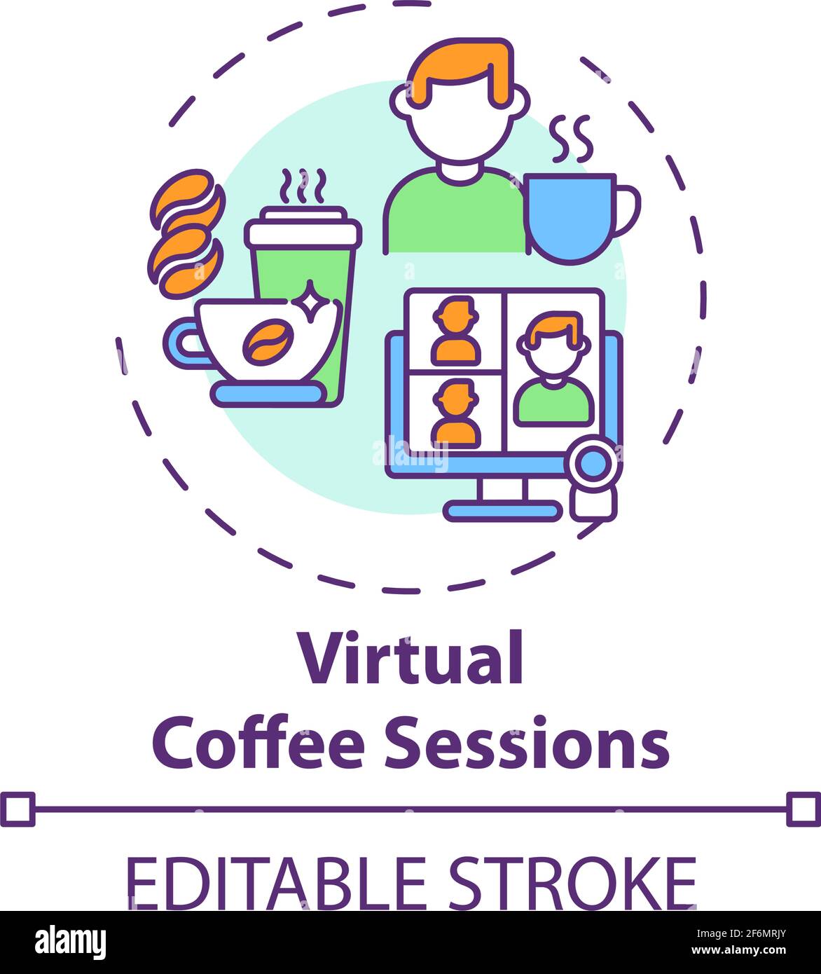 Virtual coffee sessions concept icon Stock Vector Image & Art - Alamy