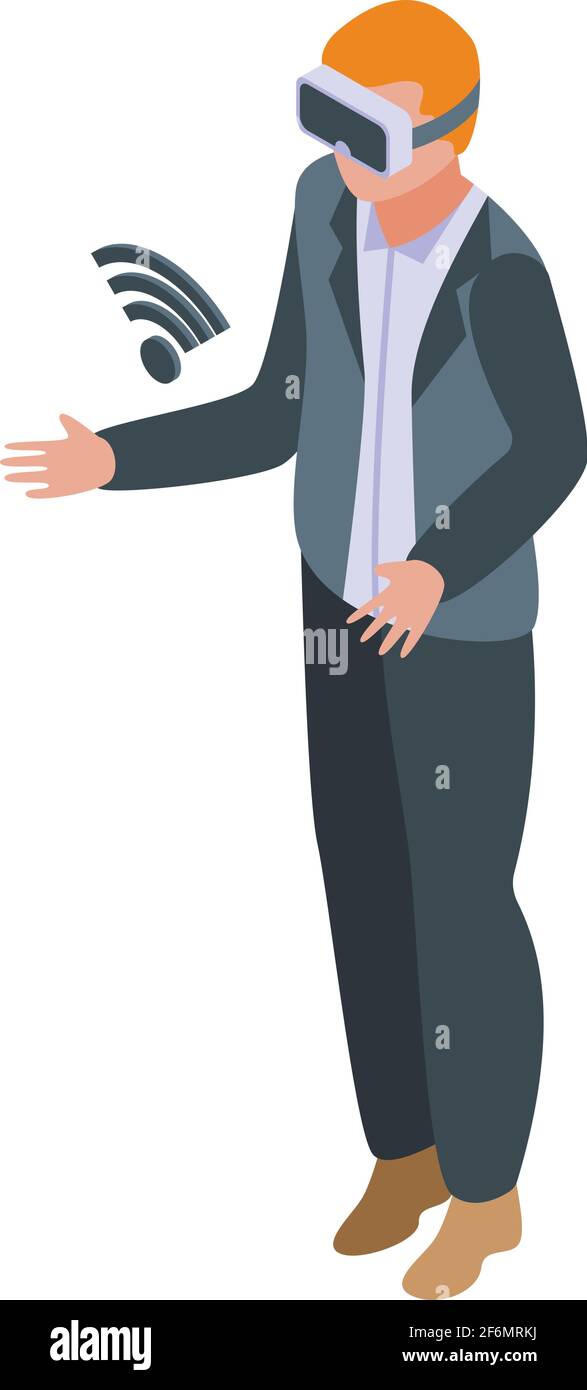 Virtual interaction icon. Isometric of Virtual interaction vector icon ...