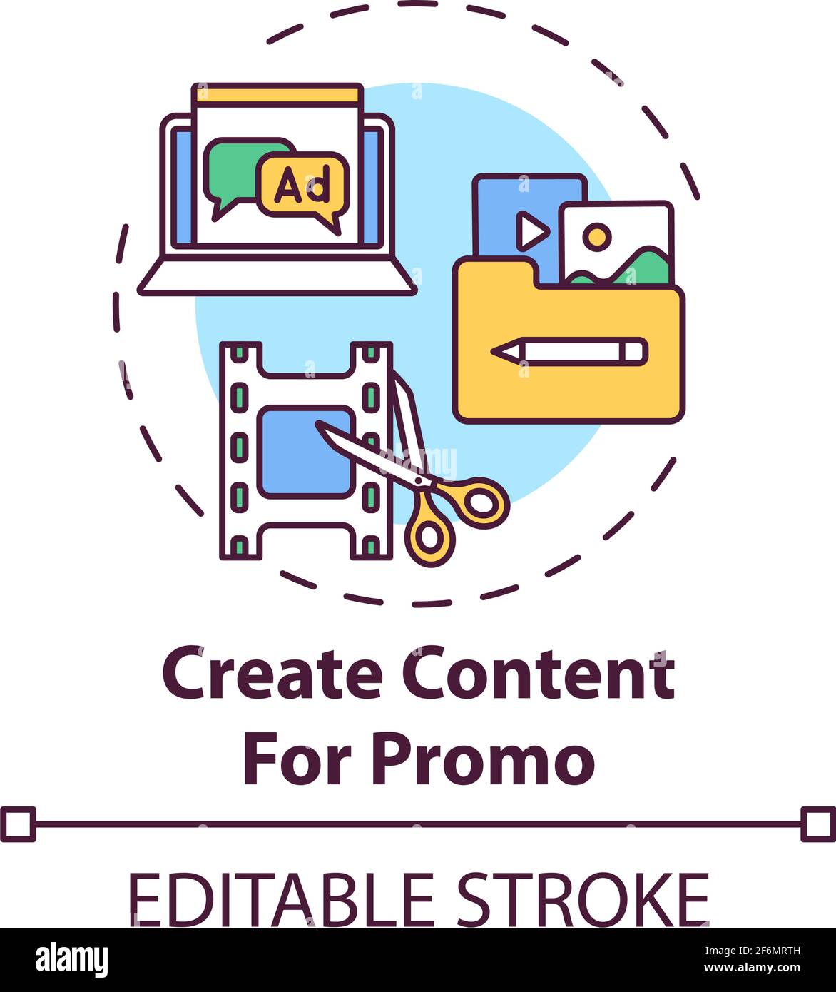 Creating content for promo concept icon Stock Vector Image & Art - Alamy