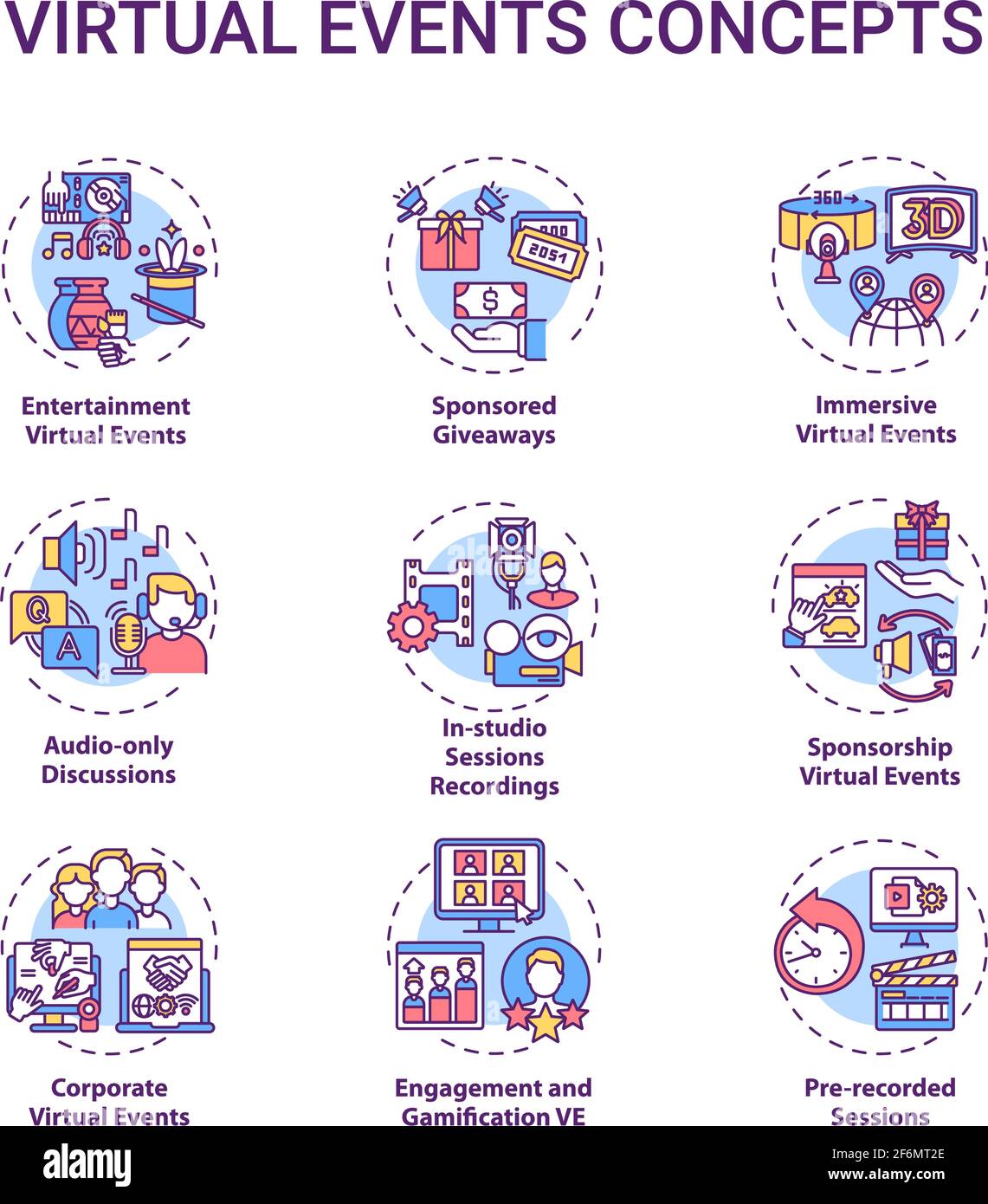 Virtual events illustration Stock Vector Images - Alamy