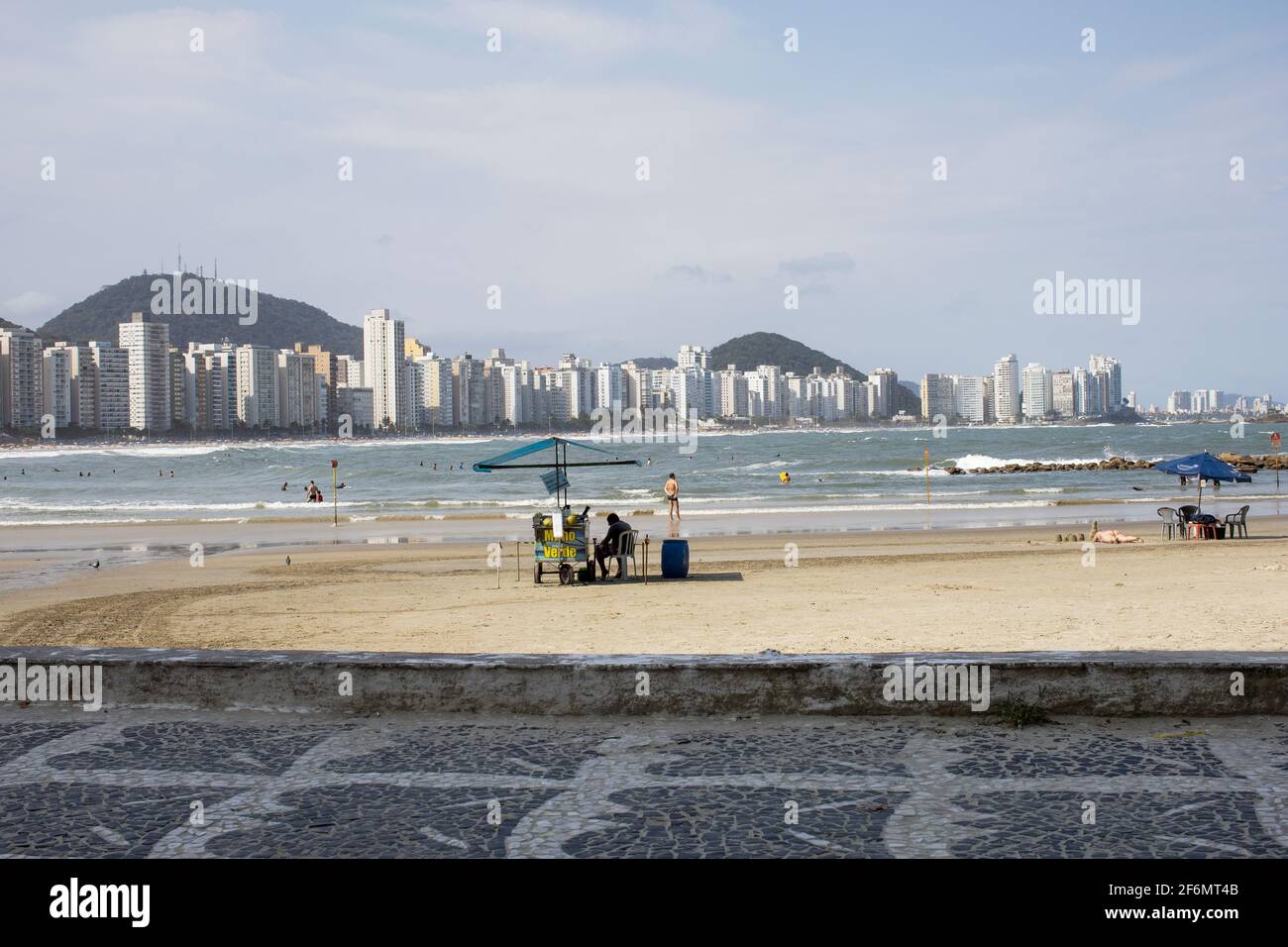 city Guaruja Brazil beach sand view Stock Photo - Alamy