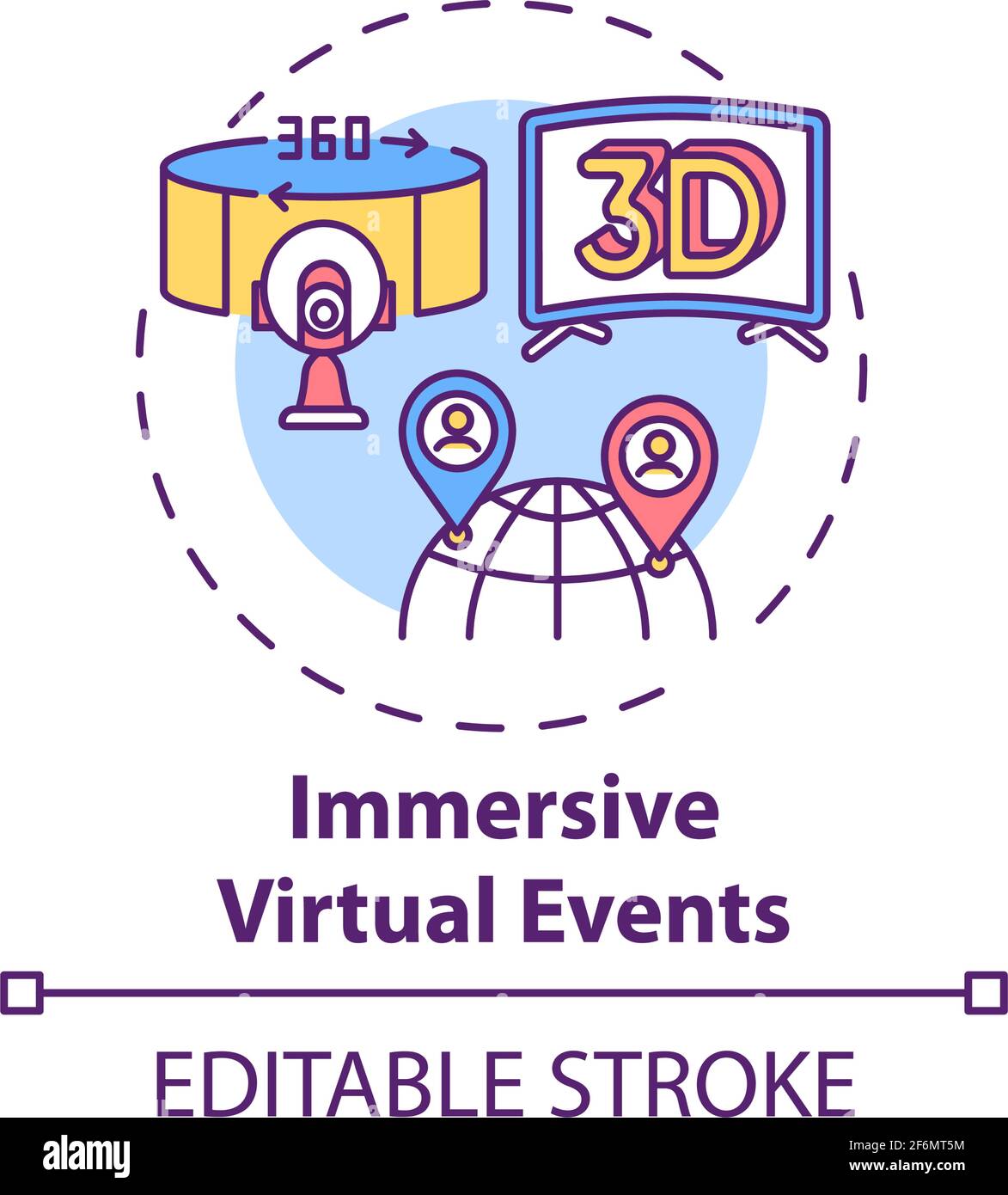 Immersive virtual events concept icon Stock Vector Image & Art - Alamy