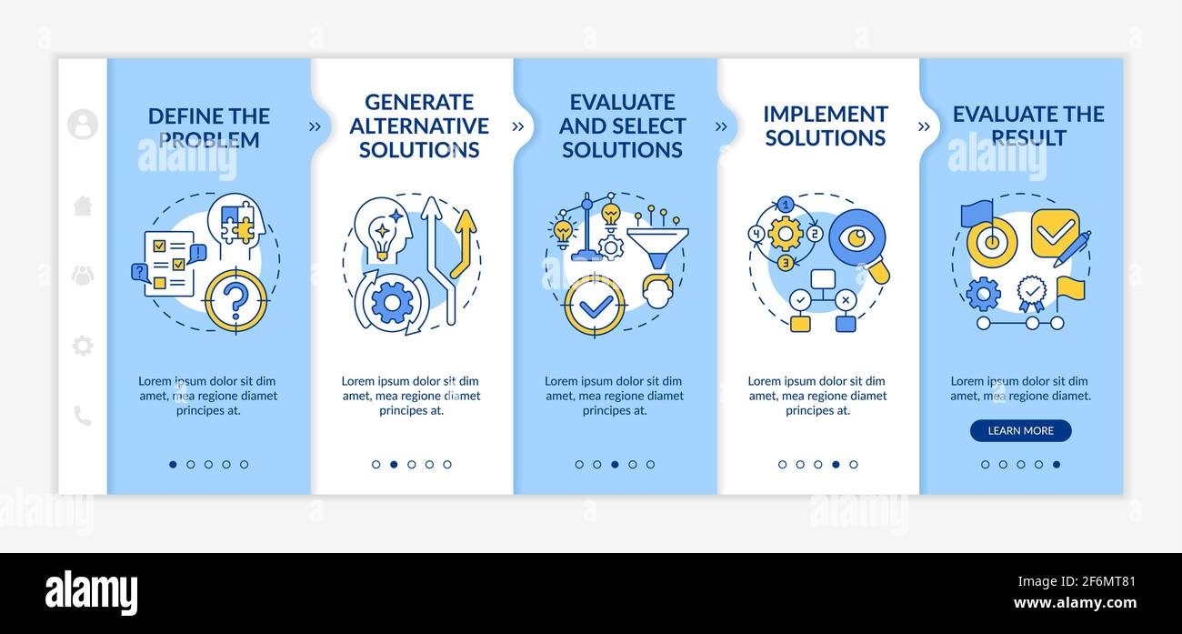 Problem Solving Process Onboarding Vector Template Stock Vector Image