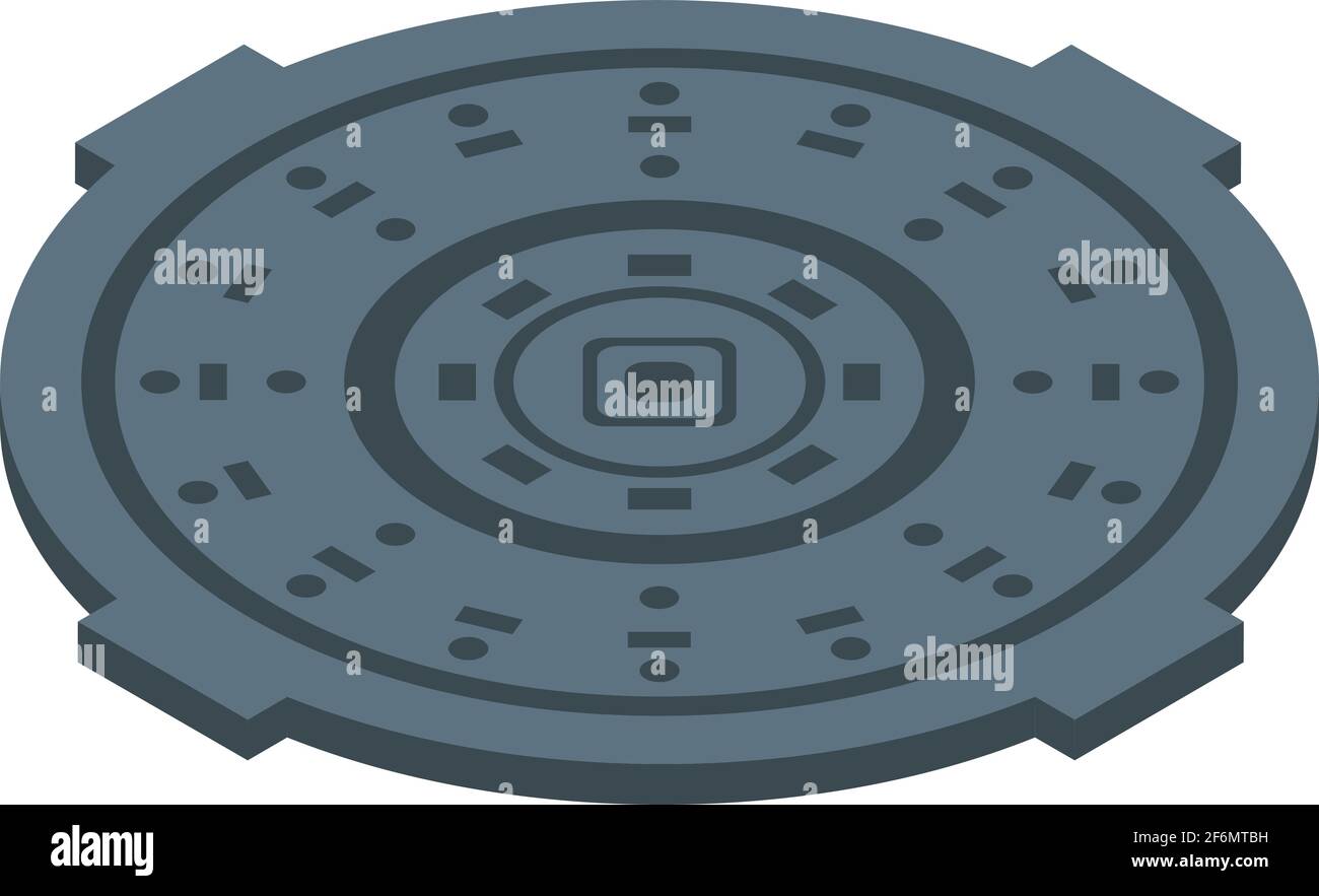 Metal manhole icon. Isometric of Metal manhole vector icon for web ...