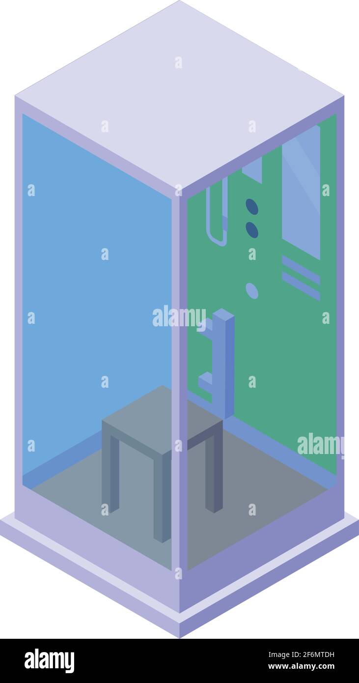 Chair shower stall icon. Isometric of Chair shower stall vector icon ...