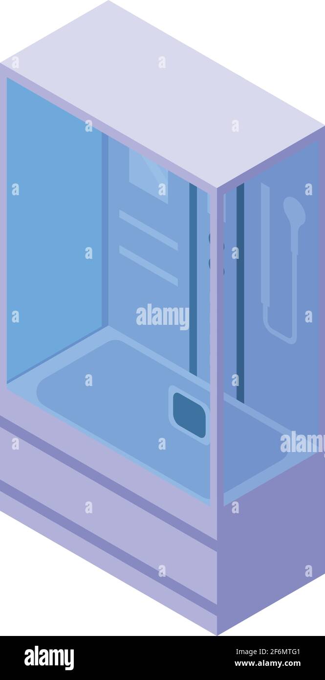 Bath shower stall icon. Isometric of Bath shower stall vector icon for ...