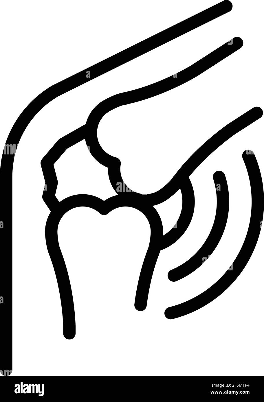 Knee pain icon. Outline Knee pain vector icon for web design isolated ...