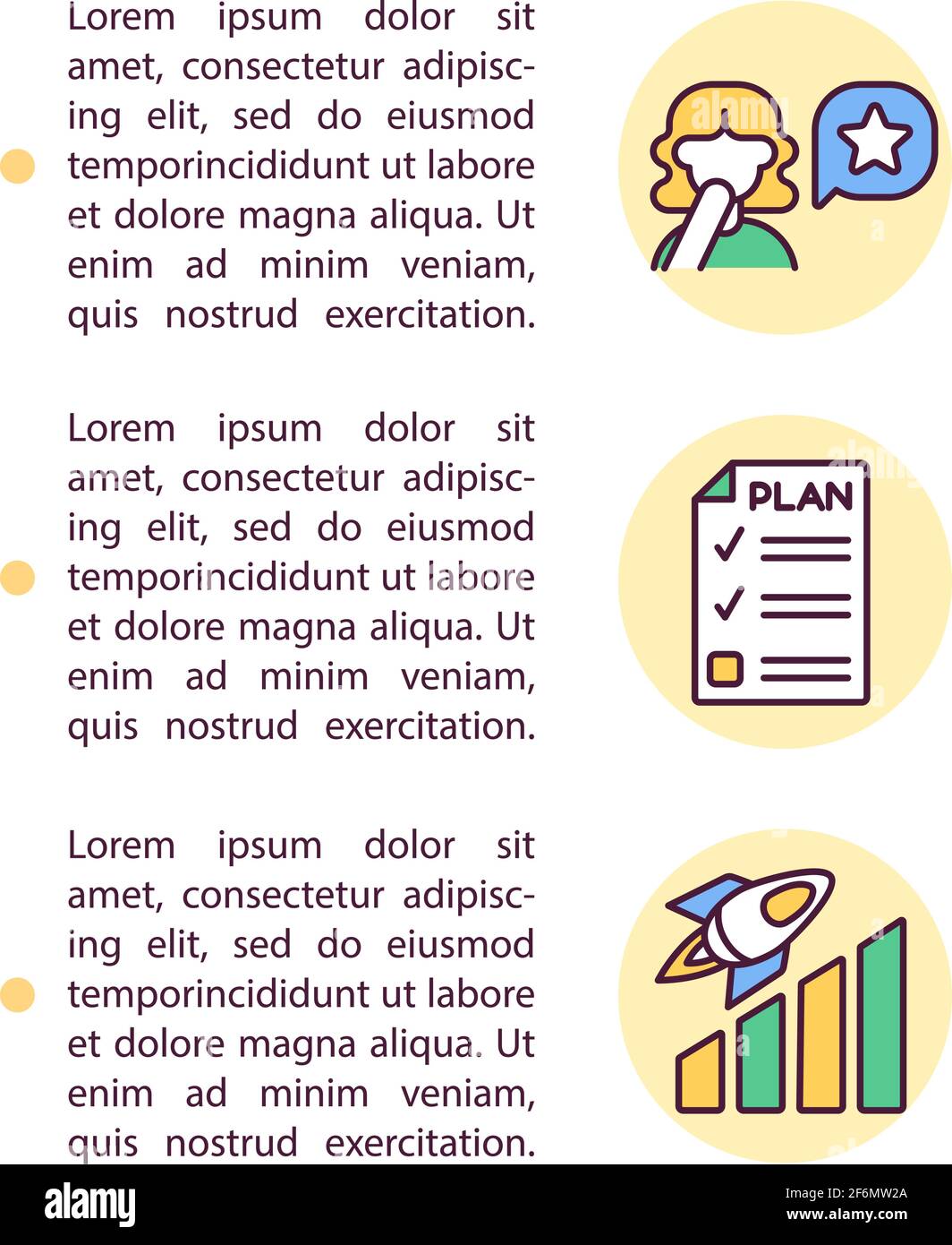 Personal growth plan concept line icons with text Stock Vector Image ...