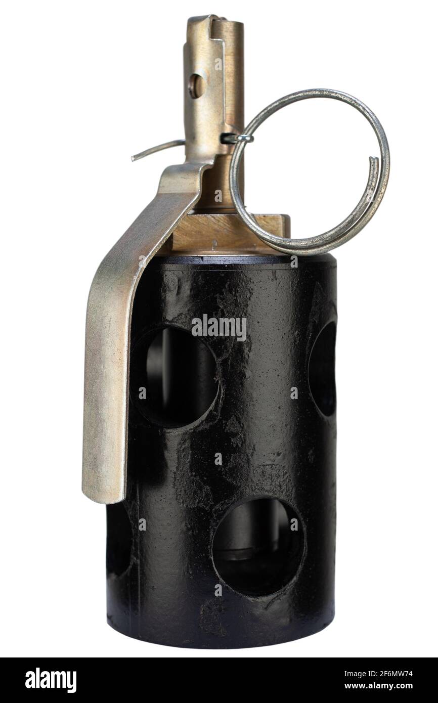 flashbang (stun) grenade for riot police isolated on white Stock Photo ...