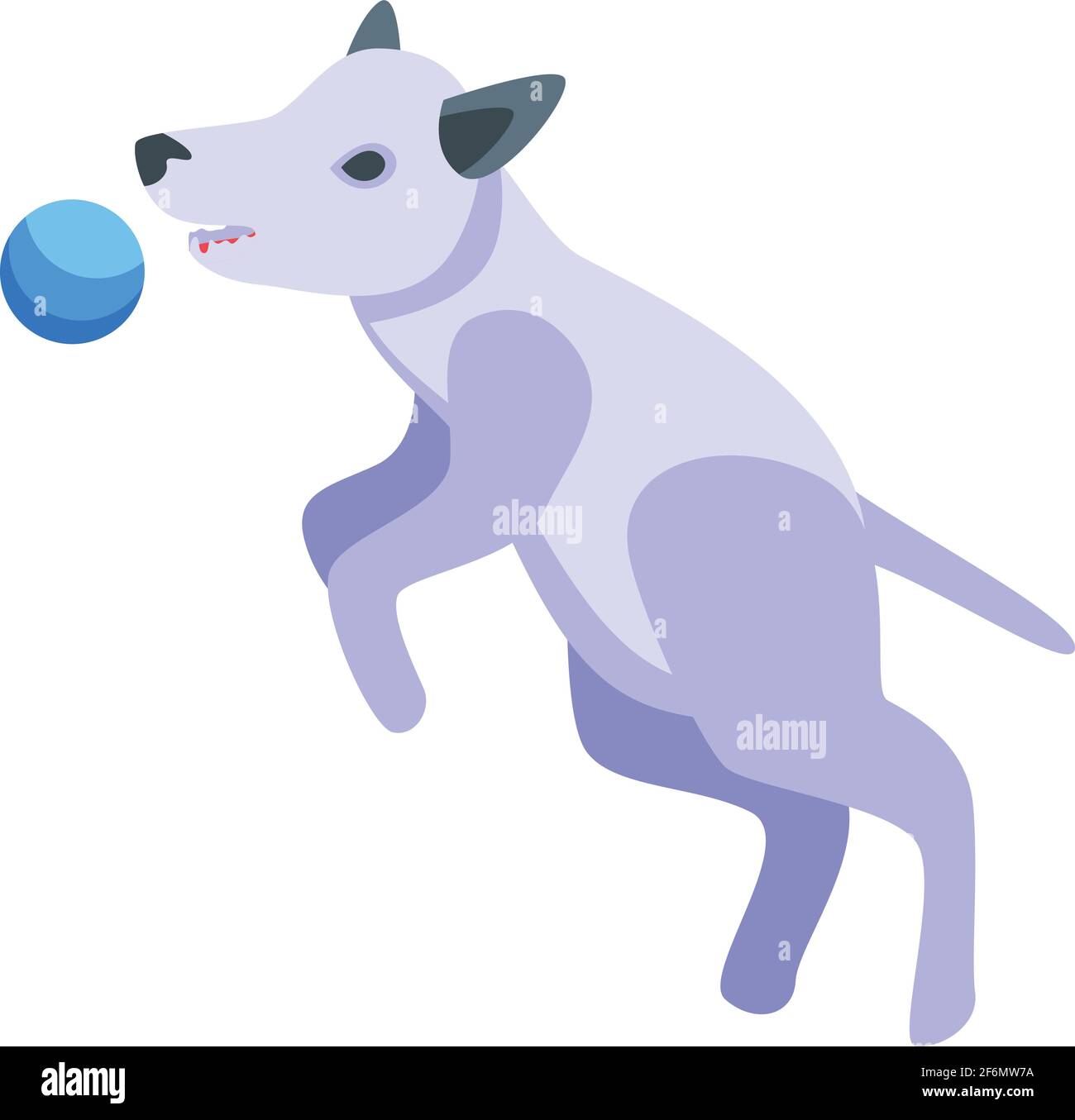 Playful dog ball icon. Isometric of Playful dog ball vector icon for ...