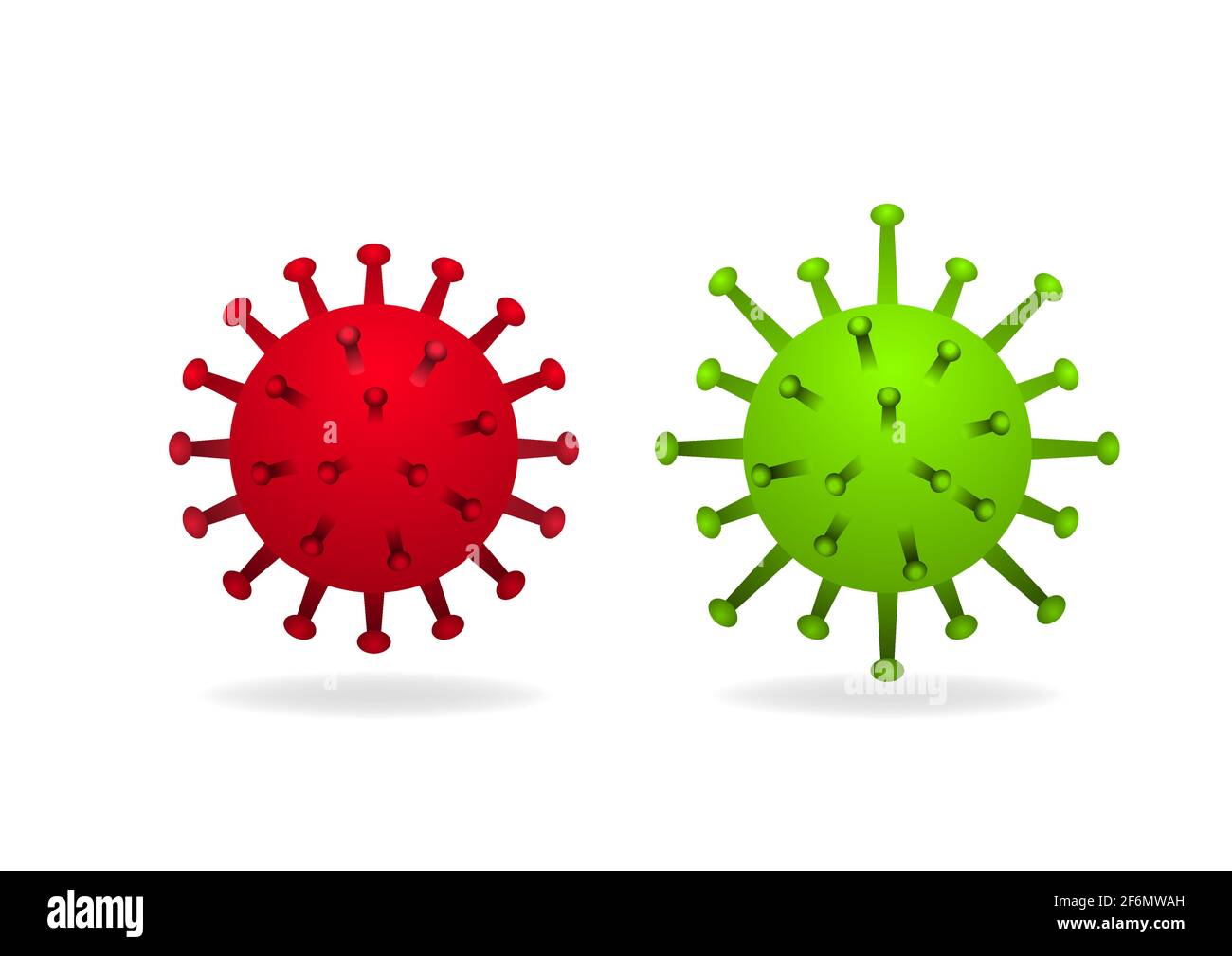 Isolated 3D Virus and Cancer cell on white, vector art Stock Vector ...