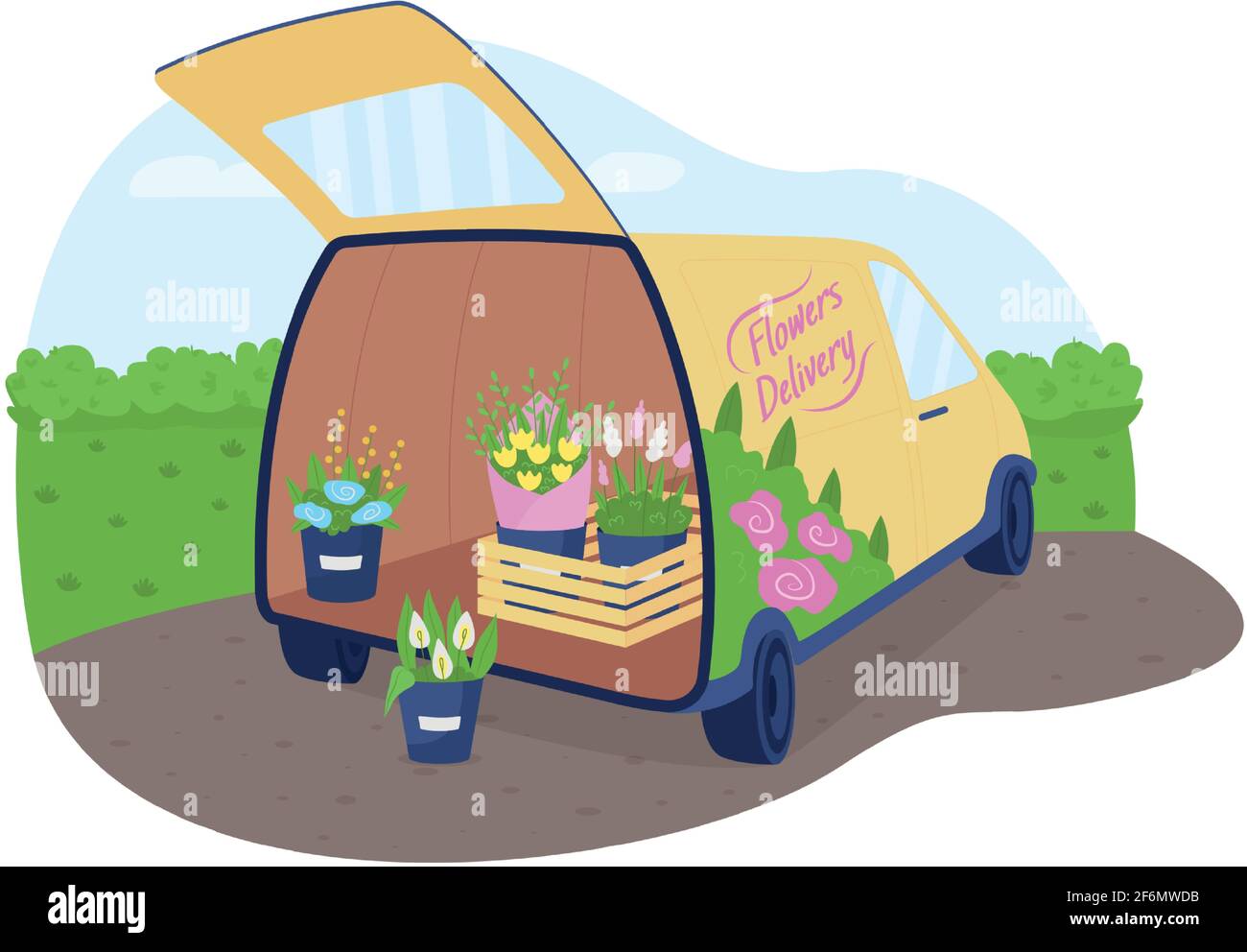 Flower Delivery Truck Clipart