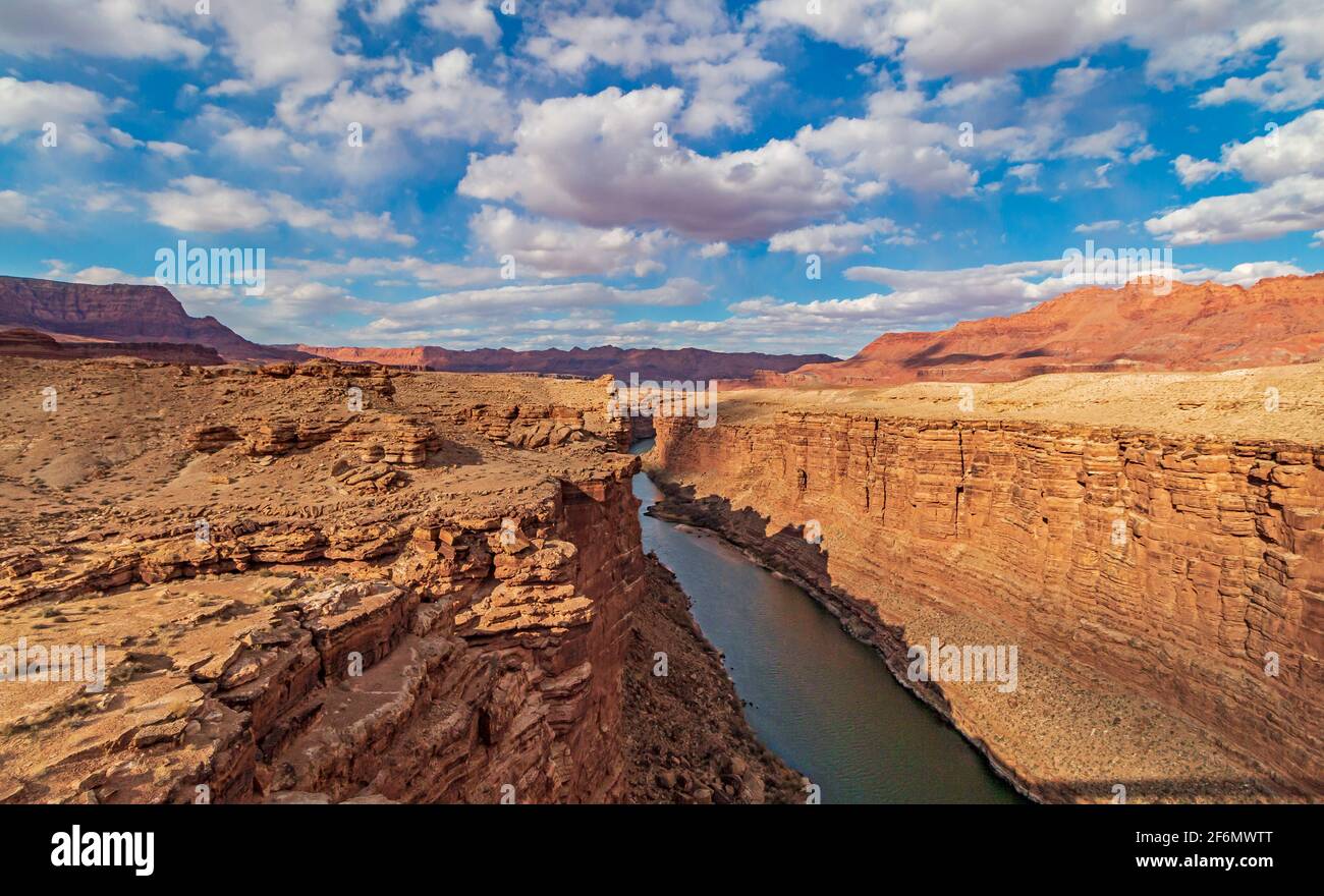 Landscape image of the Colorado river in Northern AZ at Marble Canyon ...