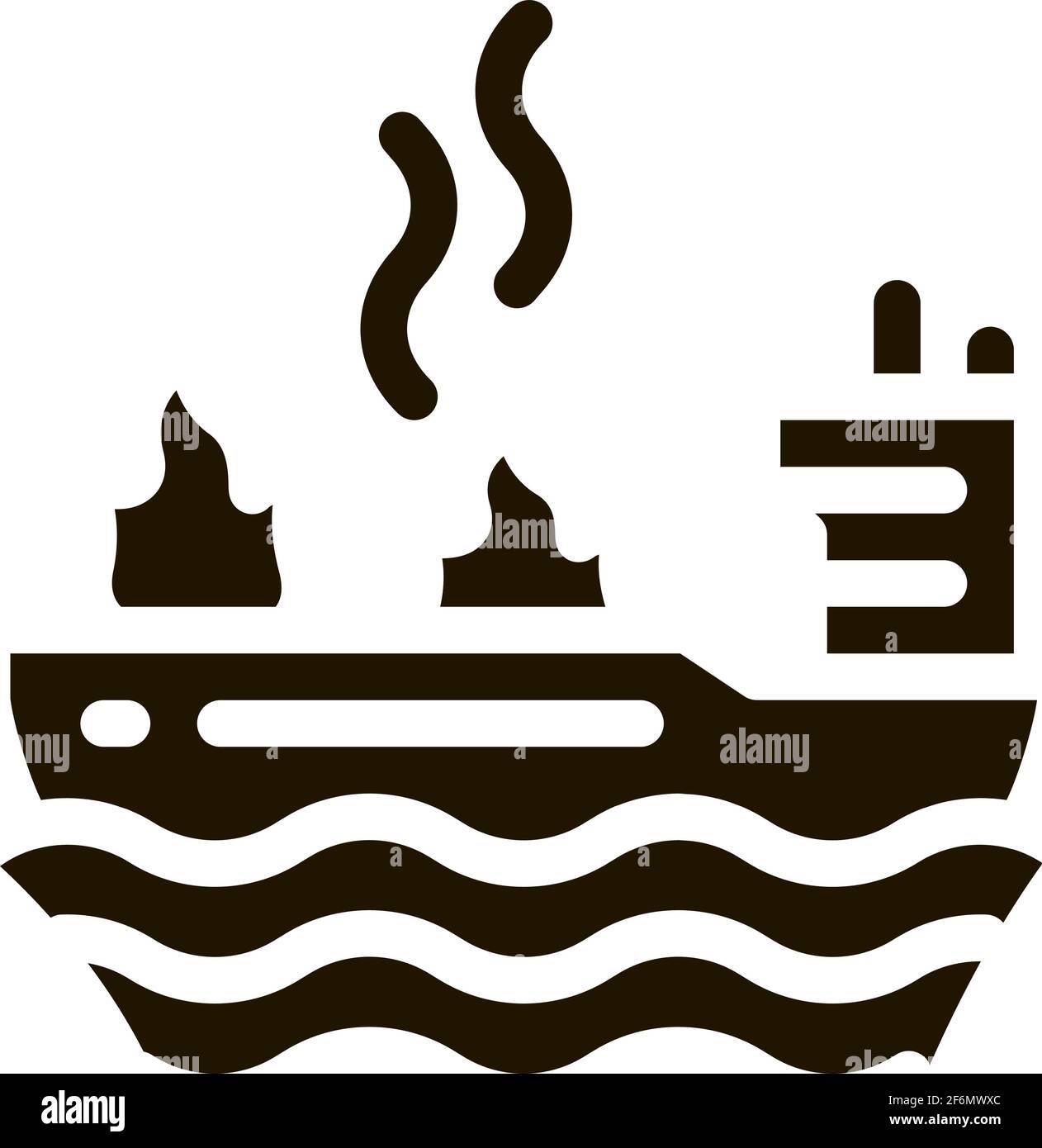fire on ship icon Vector Glyph Illustration Stock Vector Image & Art ...